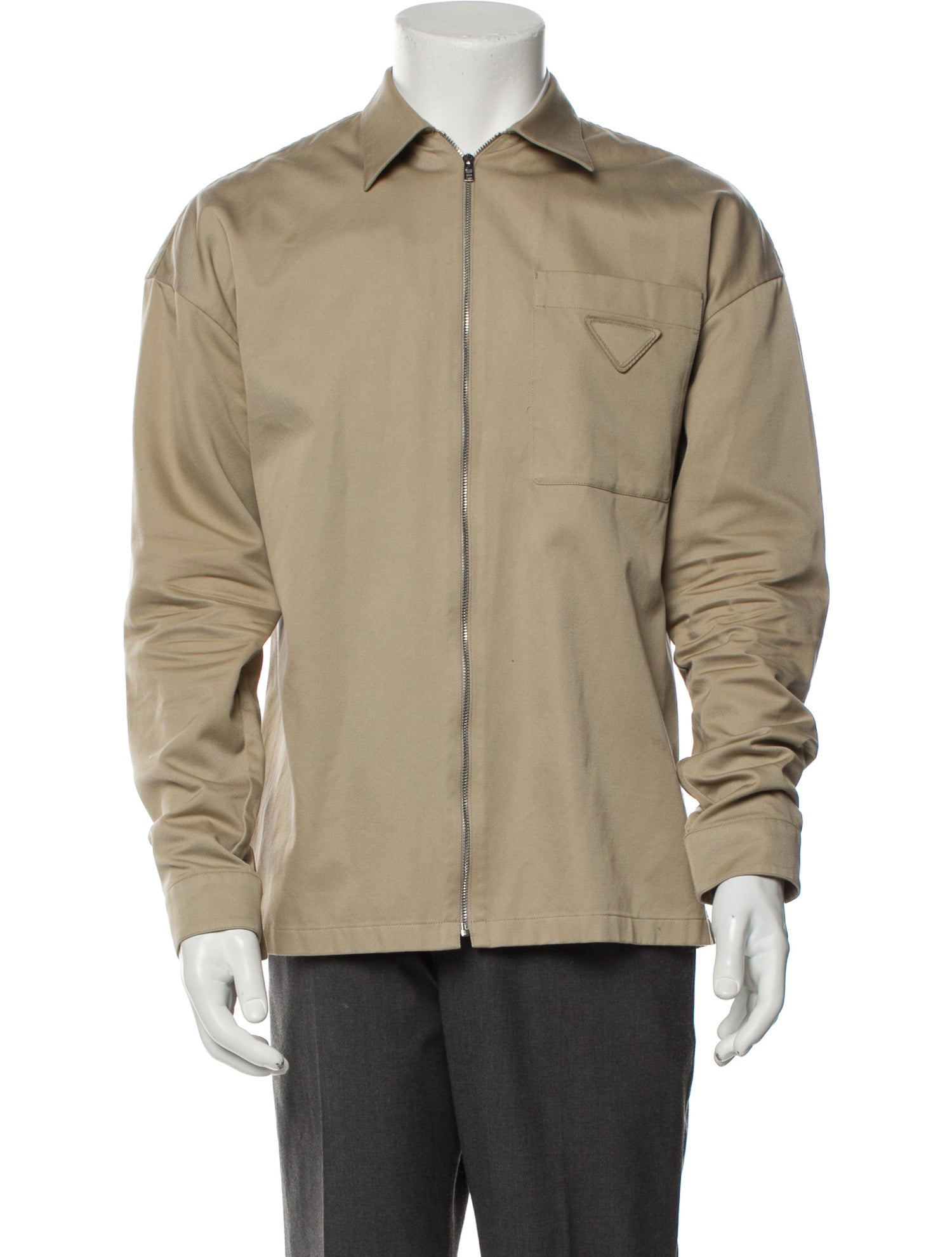 Prada Enameled Metal Triangle Bomber Jacket - Neutrals Outerwear ...