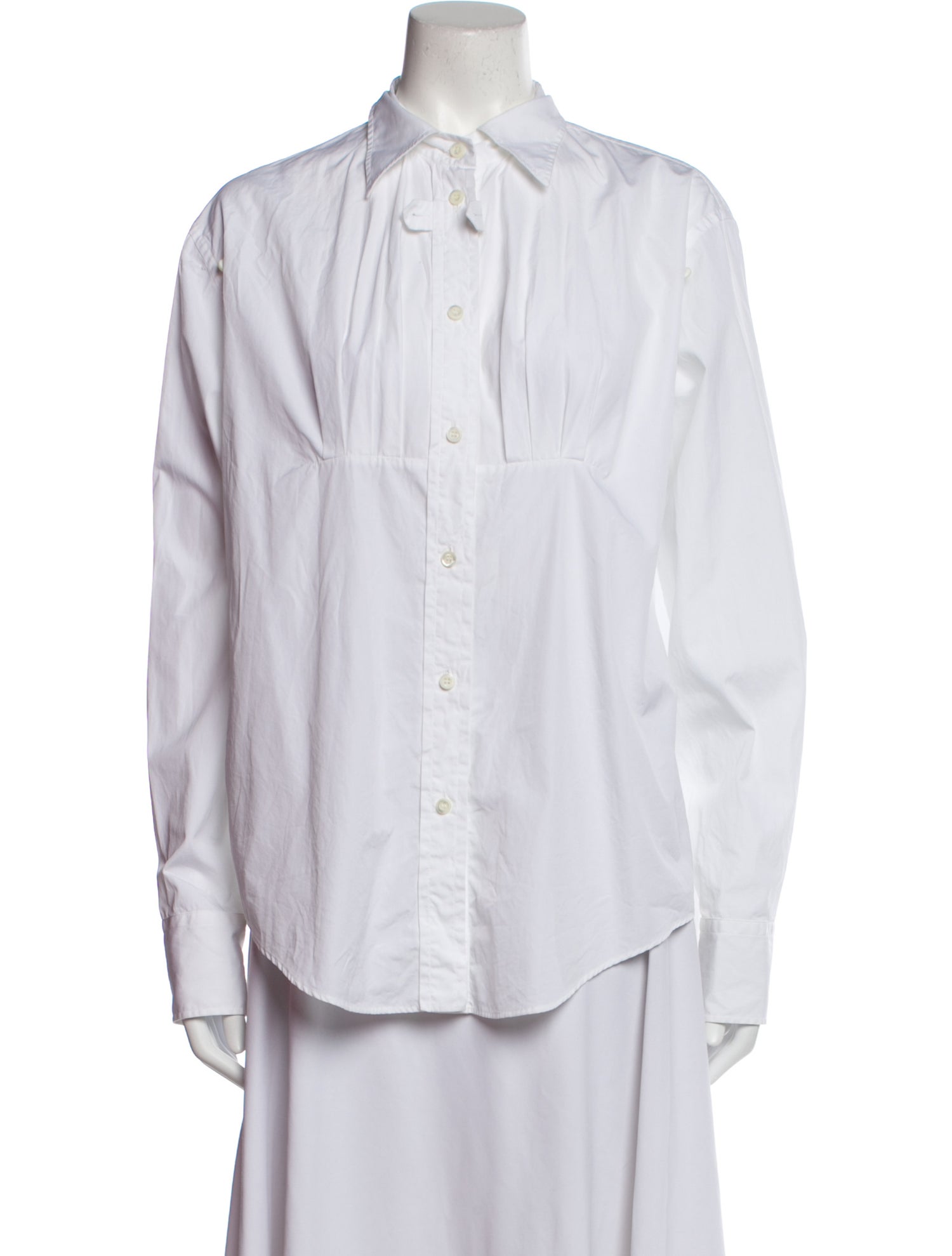 Prada 2019 Long Sleeve Button-Up Top - White Tops, Clothing - PRA977663 ...