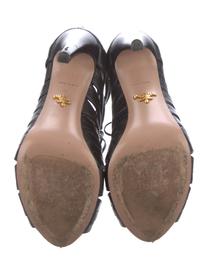 Prada Leather Gladiator Sandals - Black Sandals, Shoes - PRA978907 ...