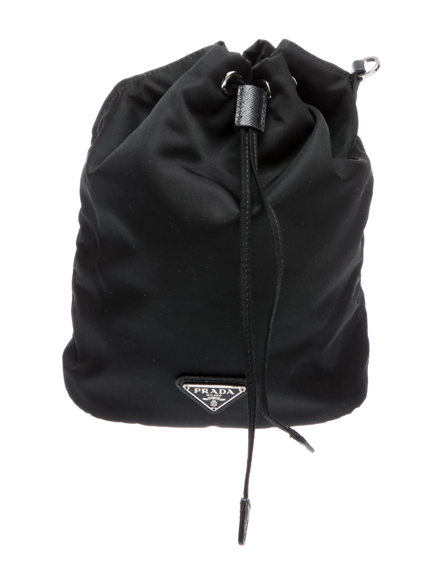 Prada Re-Nylon Tessuto Drawstring Pouch - Black Bucket Bags, Handbags ...