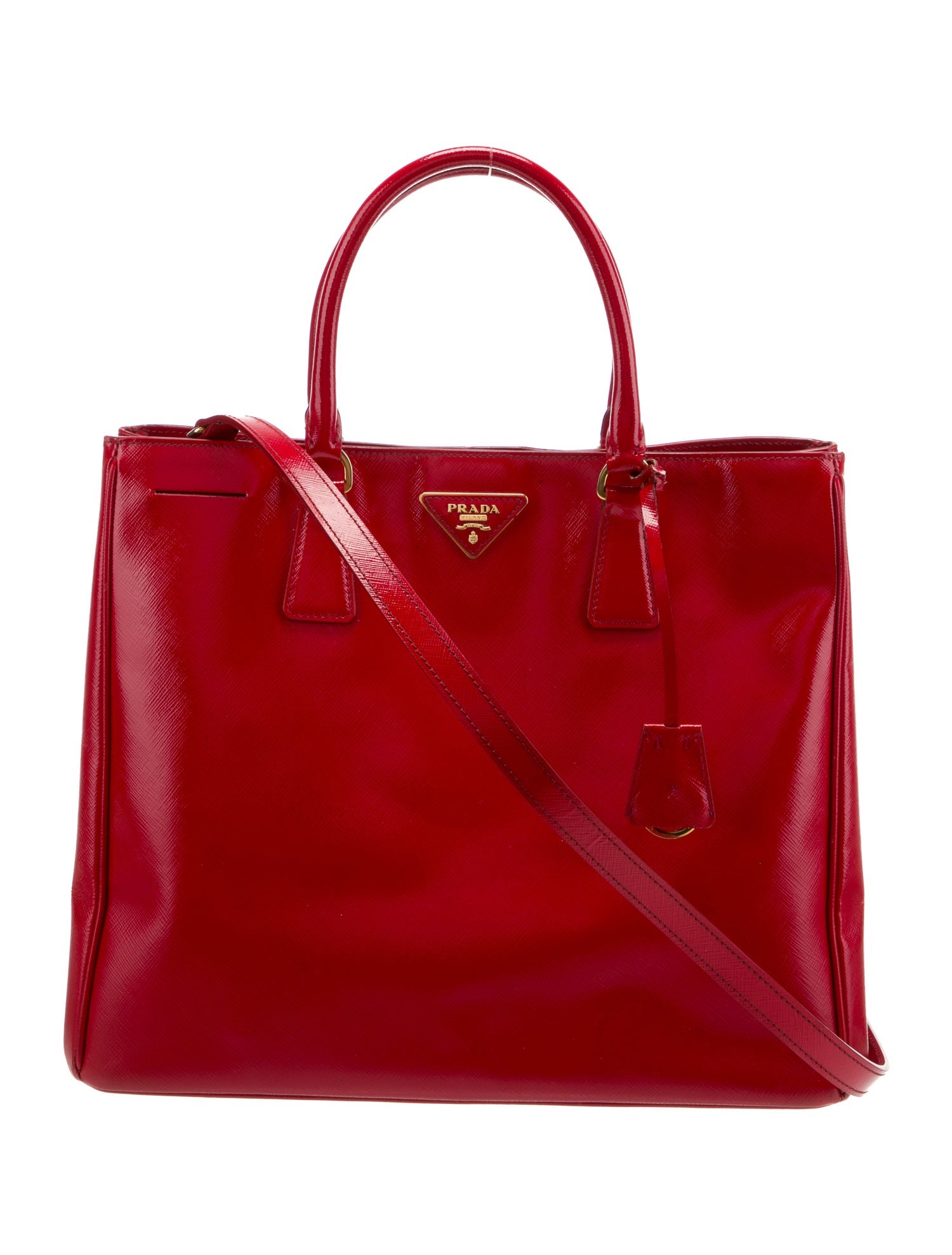 Prada Saffiano Vernice Tote - Red Totes, Handbags - PRA979668 | The ...