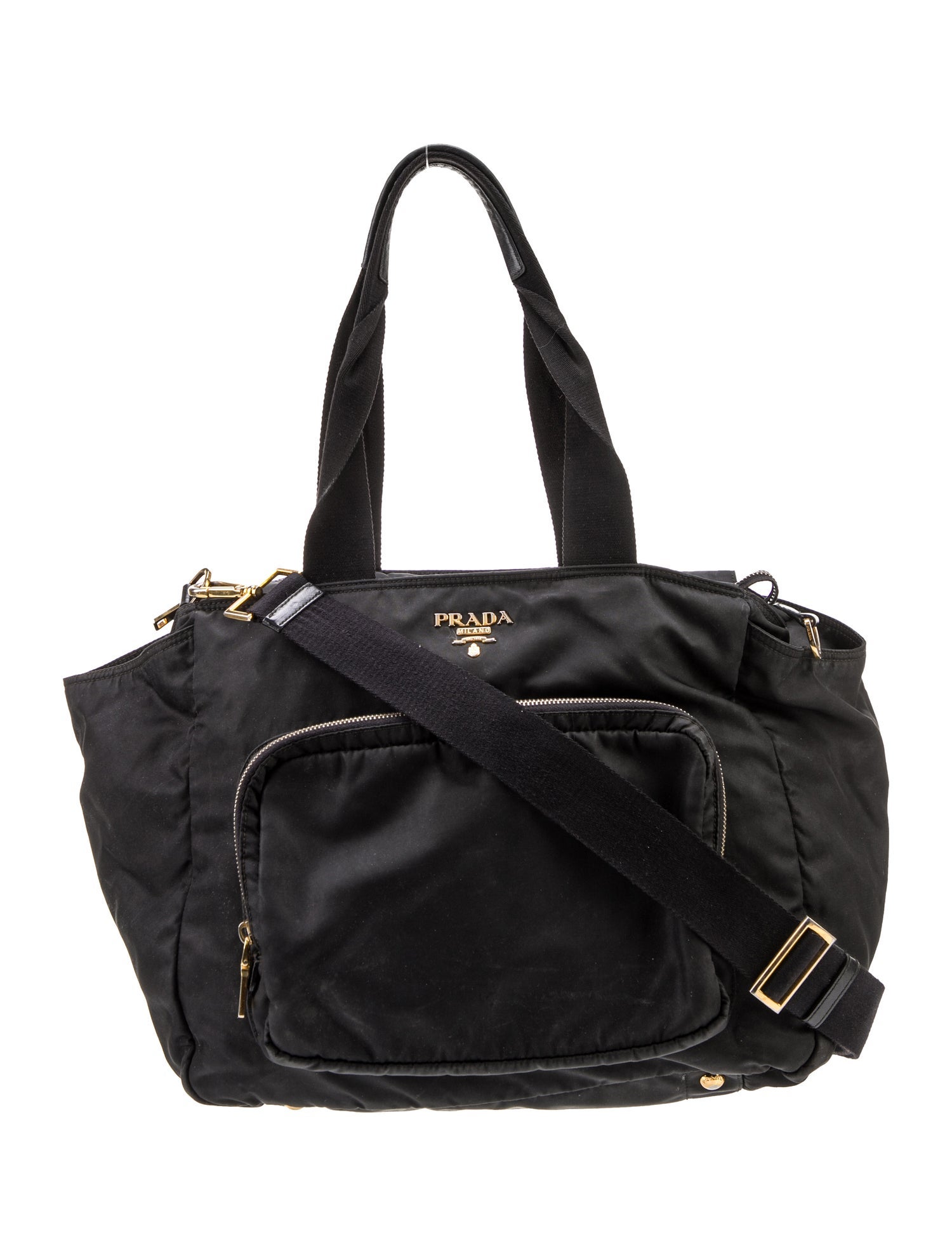 Prada Saffiano-Trimmed Tessuto Diaper Bag - Black - PRA979944 | The ...