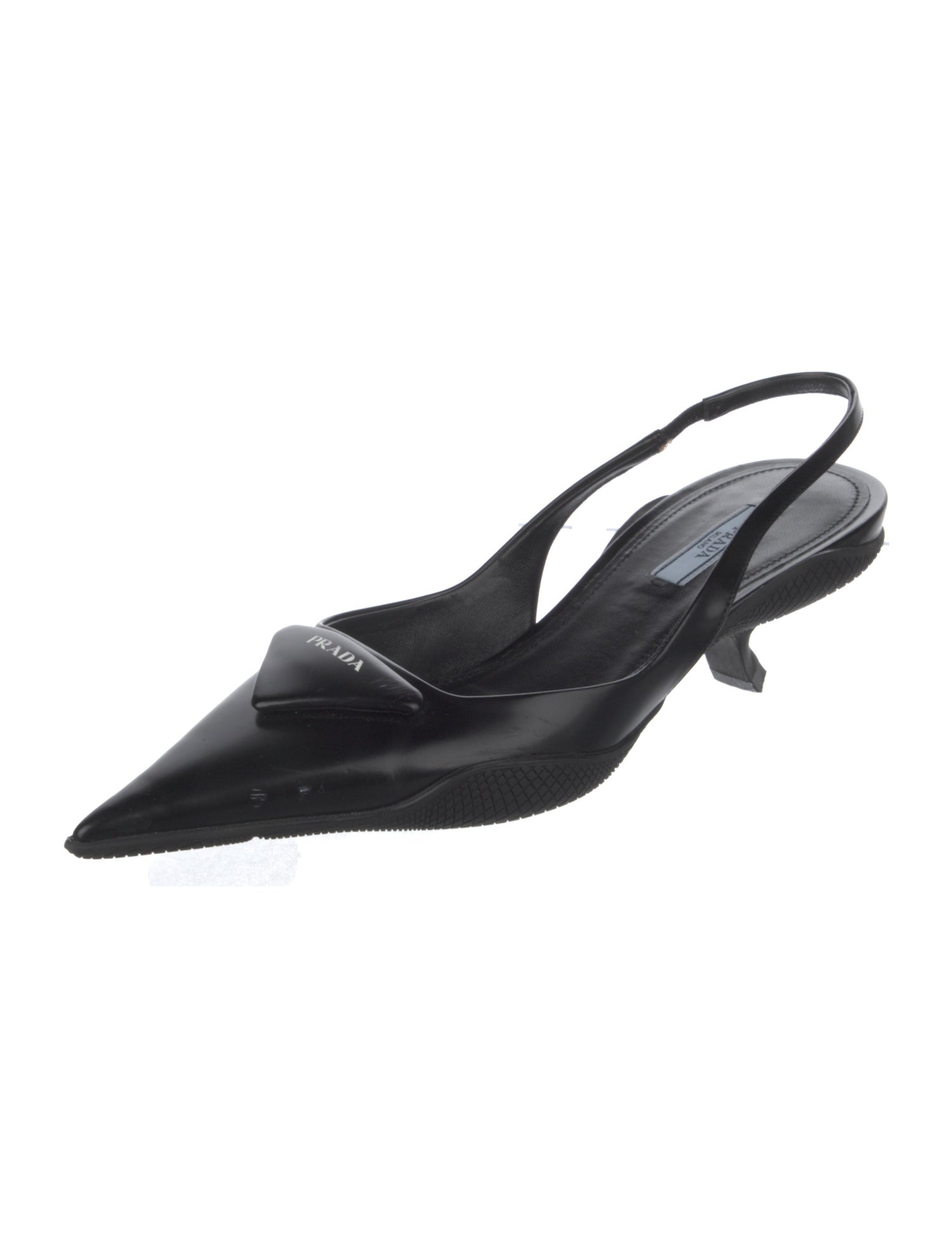 Prada Satin Slingback Pumps - Black Pumps, Shoes - PRA965274 | The RealReal