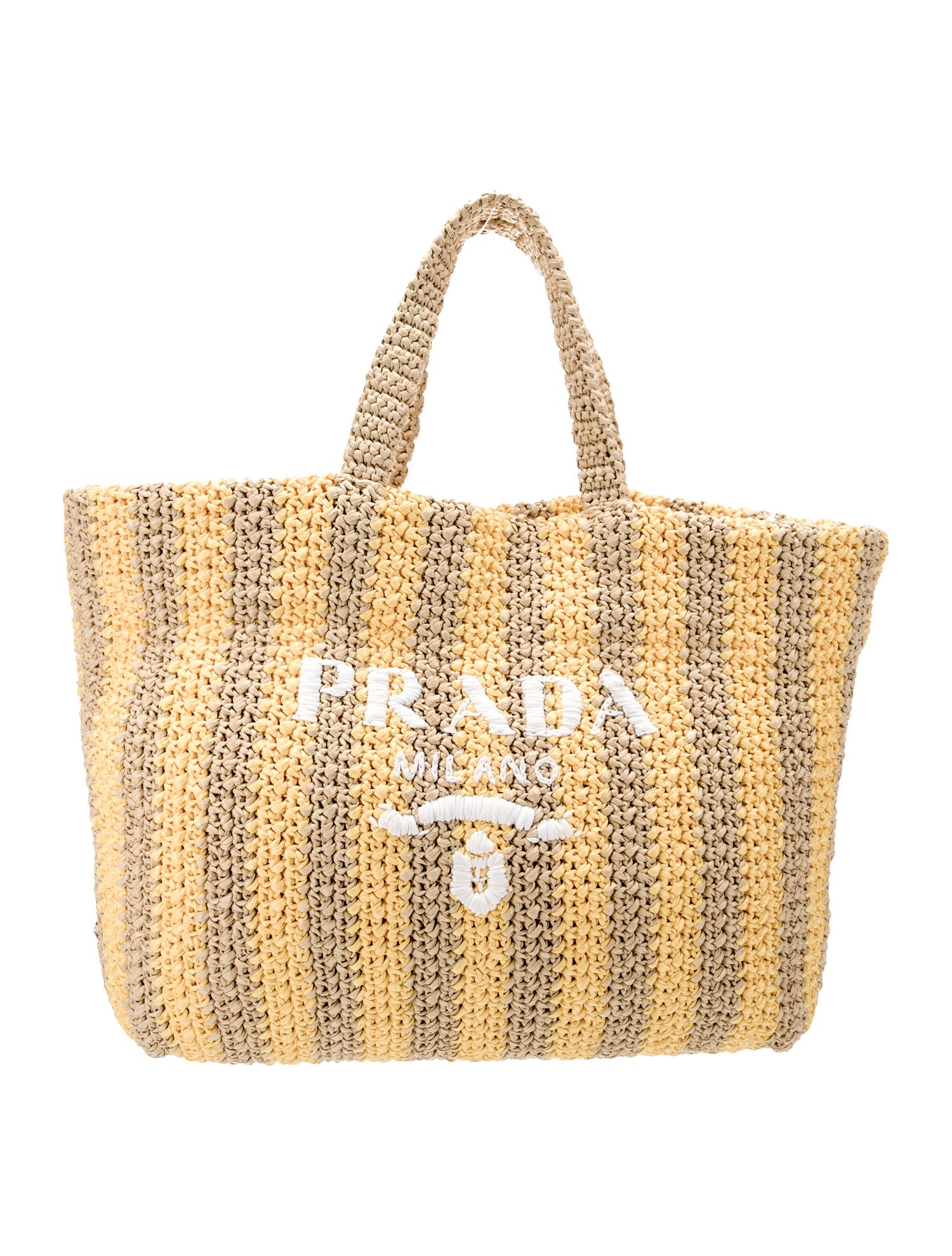 Prada Raffia Logo Tote - Pink Totes, Handbags - PRA871929 | The RealReal