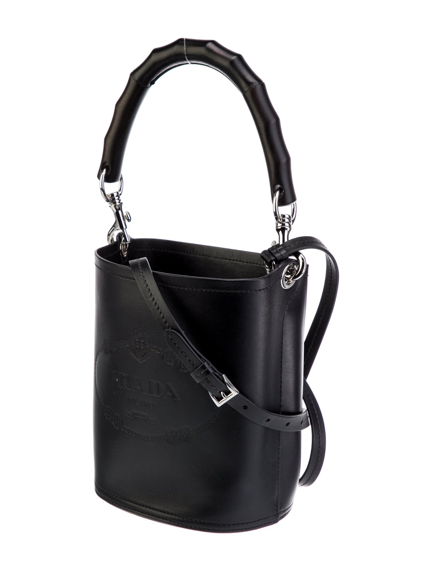Prada City Calf Tambour Bucket Bag - Black Bucket Bags, Handbags ...