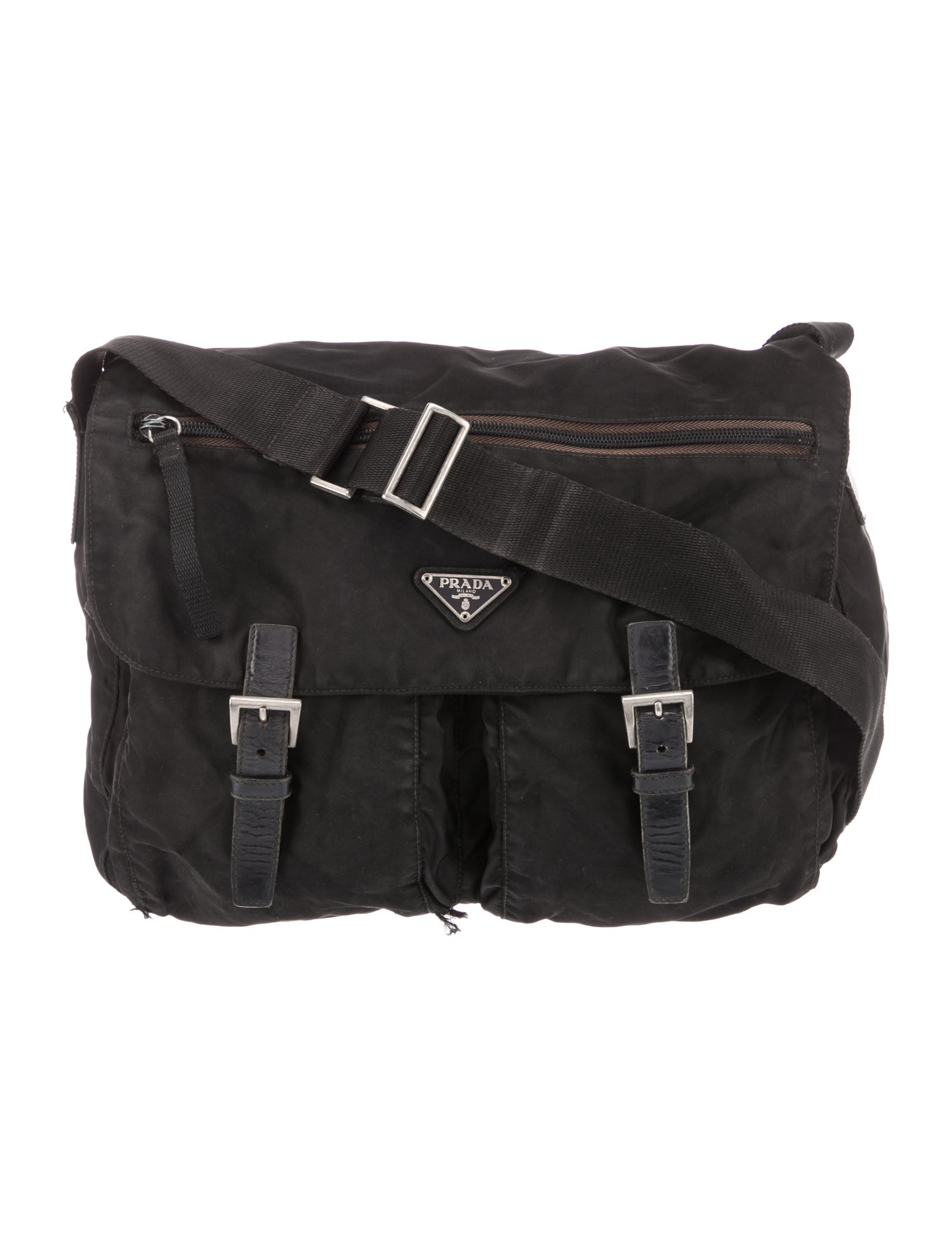 Prada Tessuto Nylon Shoulder Bag - Black Crossbody Bags, Handbags ...