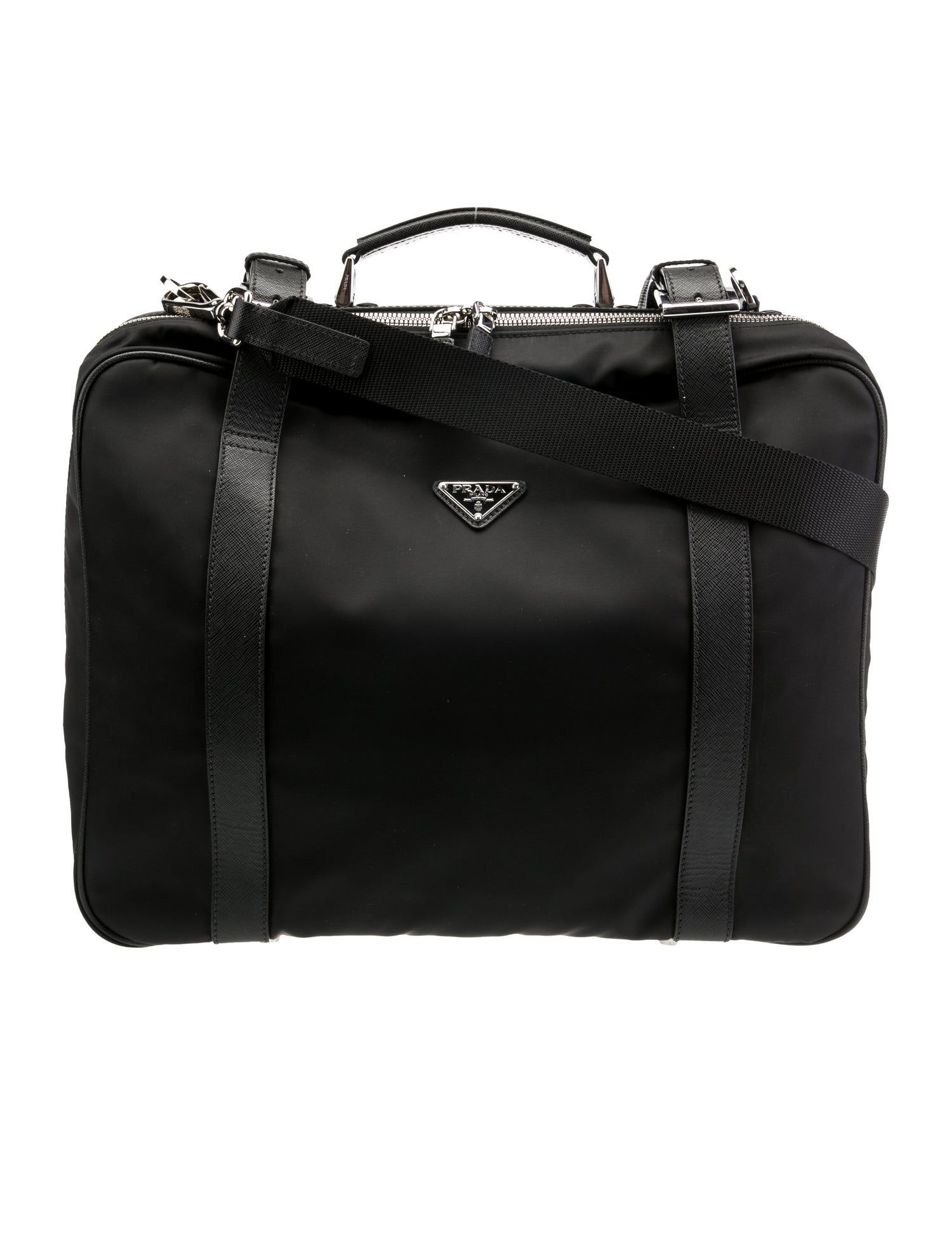 Prada Saffiano-Trimmed Tessuto Briefcase - Black Briefcases, Bags ...
