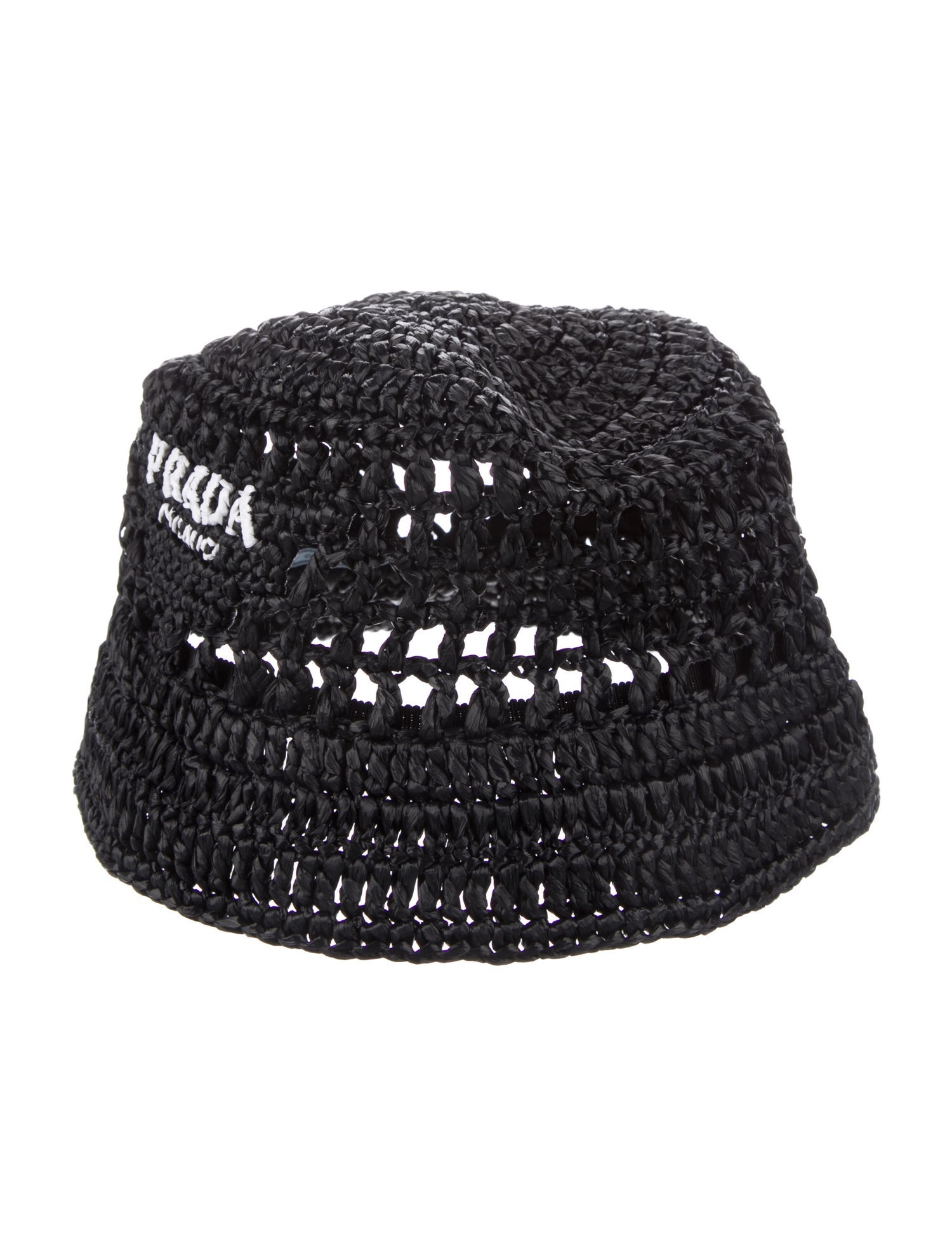 Prada Straw knit bucket hat - Black Hats, Accessories - PRA989410 | The ...
