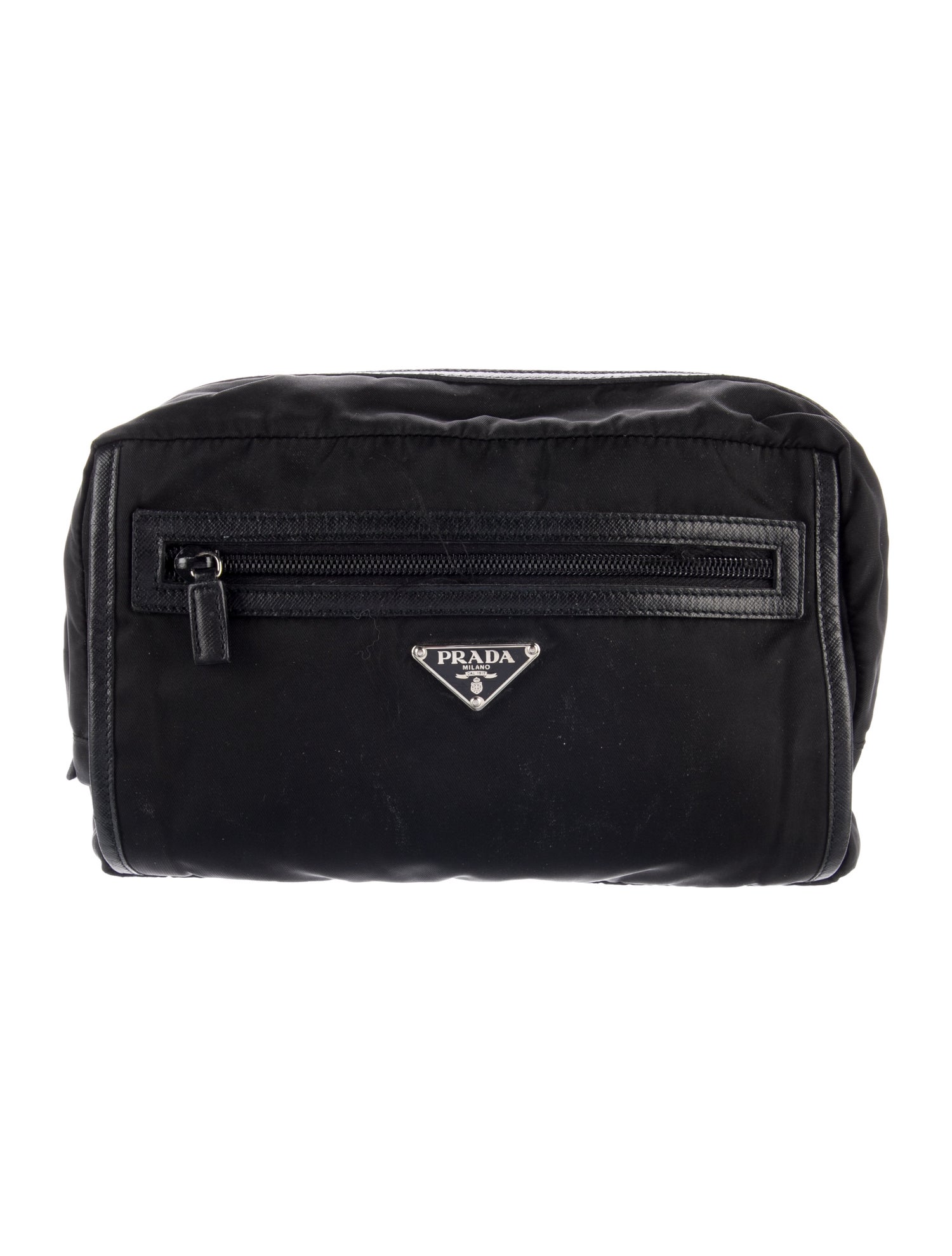 Prada Saffiano-Trimmed Tessuto Toiletry Case - Black Cosmetic Bags ...