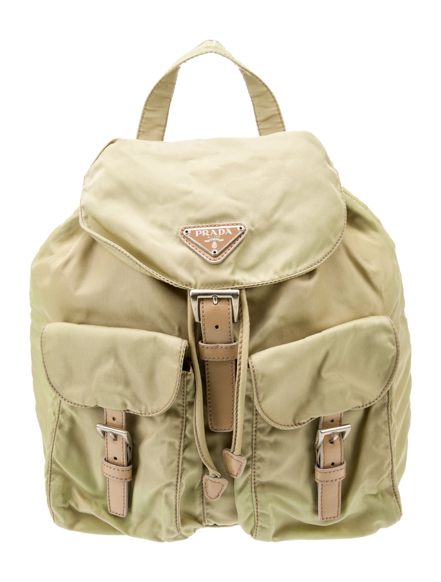 Prada Enameled Metal Triangle Backpack - Green Backpacks, Handbags ...