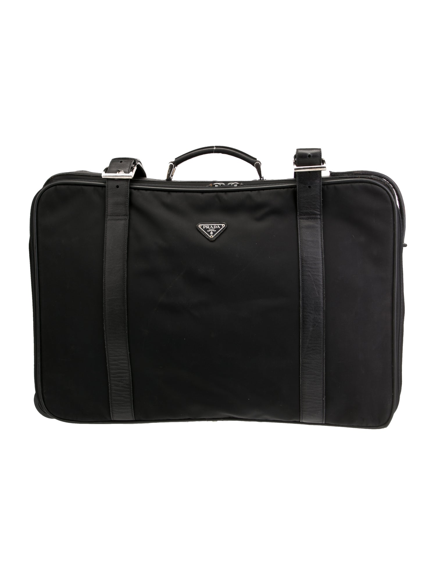 Prada Tessuto Saffiano Trimmed Suitcase - Black Suitcases, Luggage ...