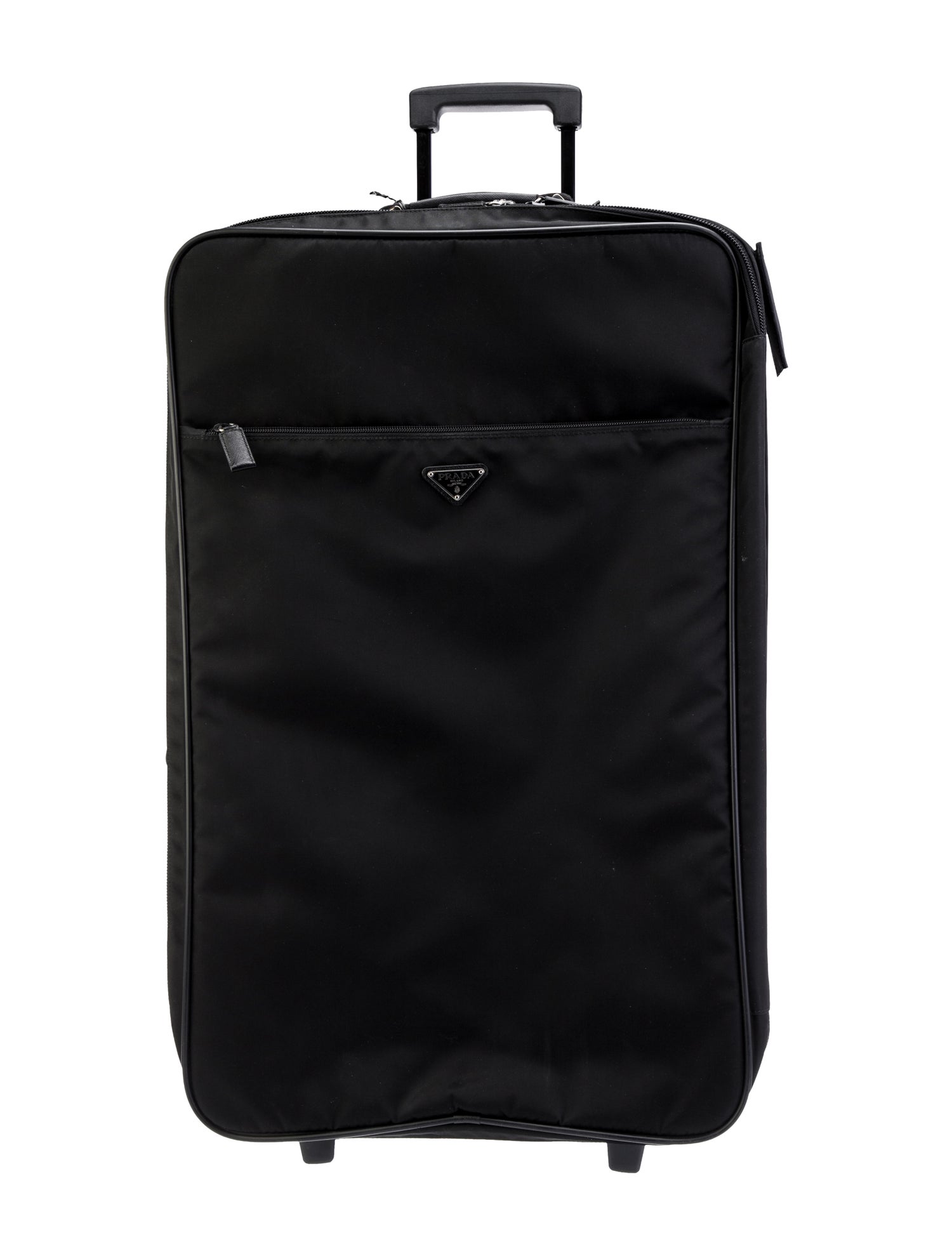 Prada Saffiano-Trimmed Tessuto Rolling Suitcase - Black Suitcases ...