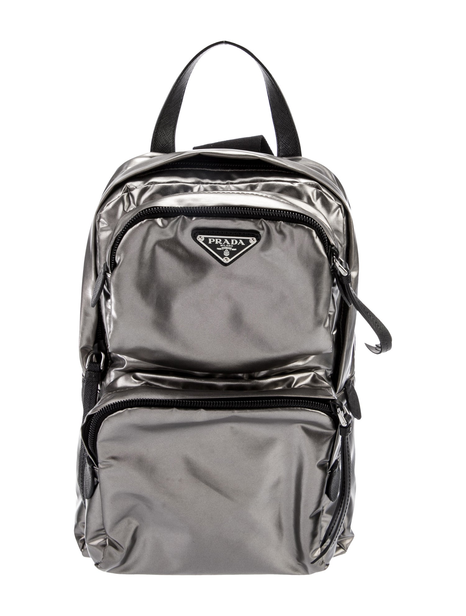 Prada Enameled Metal Triangle Backpack - Metallic Backpacks, Bags ...
