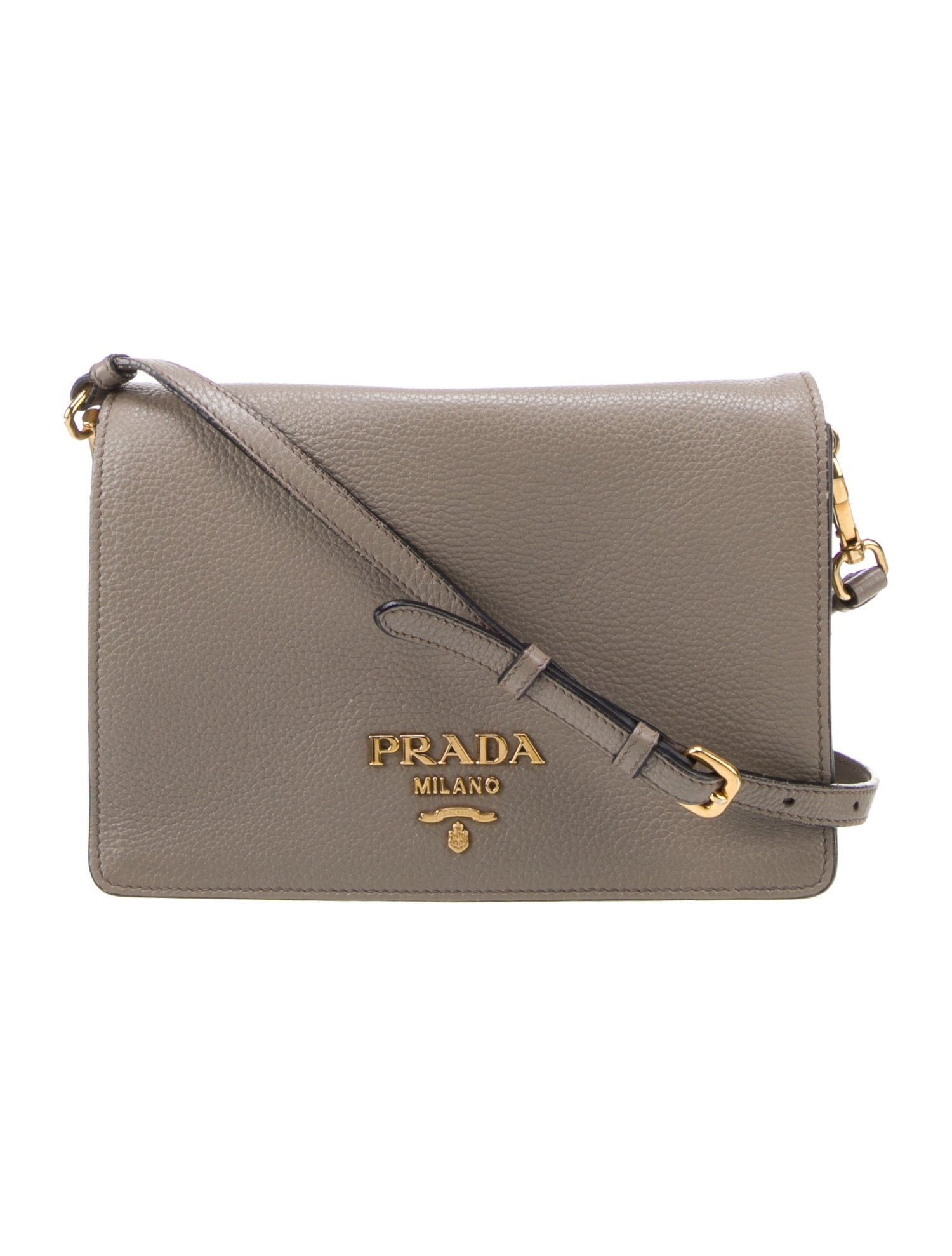 Prada Vitello Phenix Crossbody Bag - Grey Crossbody Bags, Handbags ...