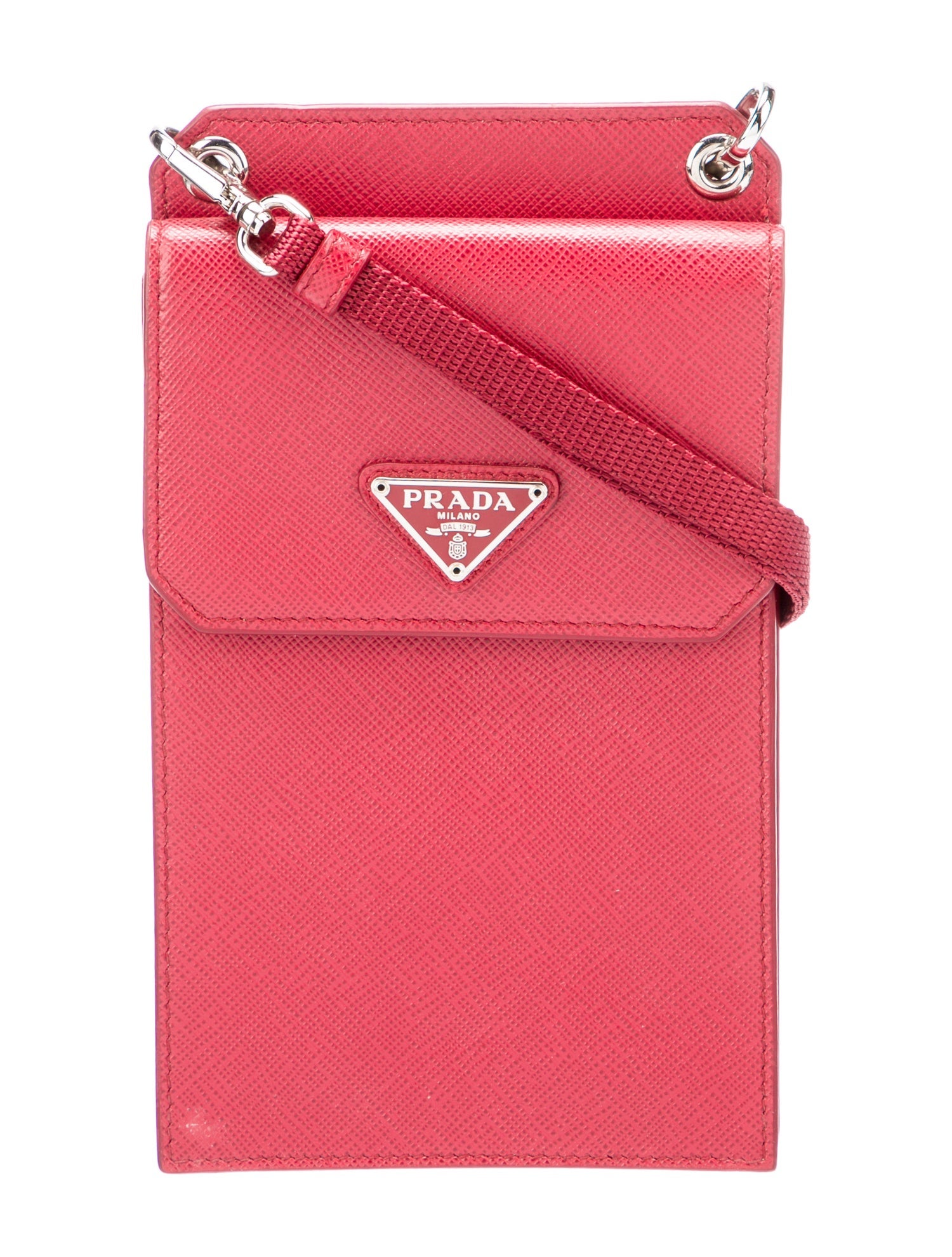 Prada Saffiano Lux Phone Case Crossbody Bag - Red Crossbody Bags ...
