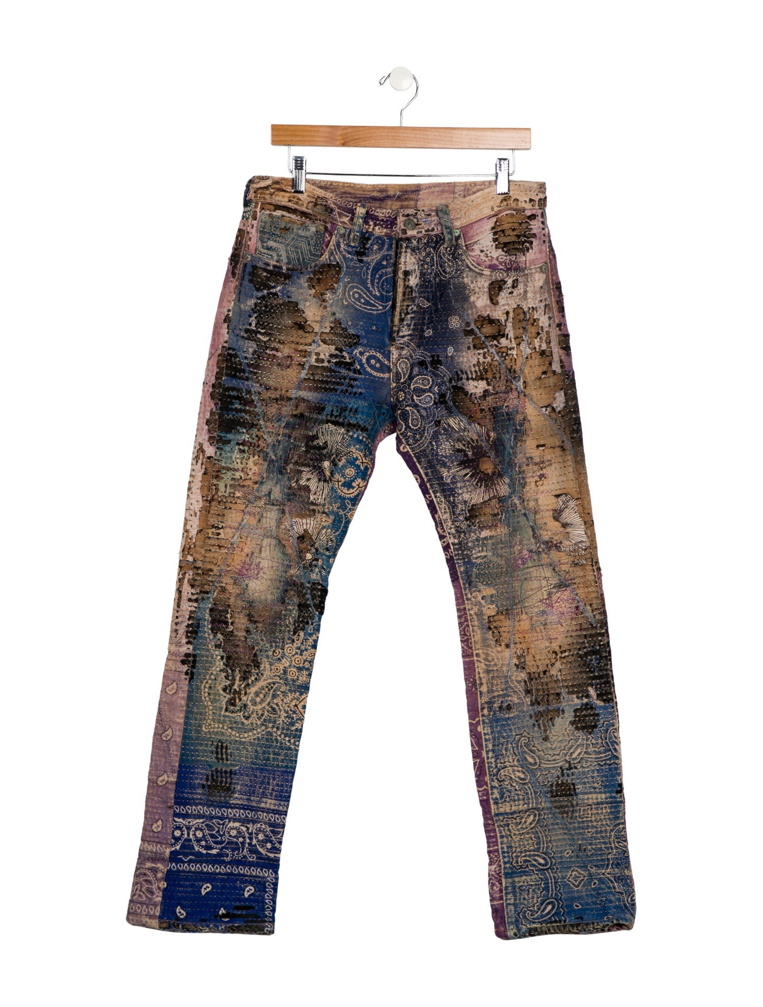 Proleta Re Art Boro Patchwork Skinny Jeans - Neutrals, 7" Rise Jeans ...
