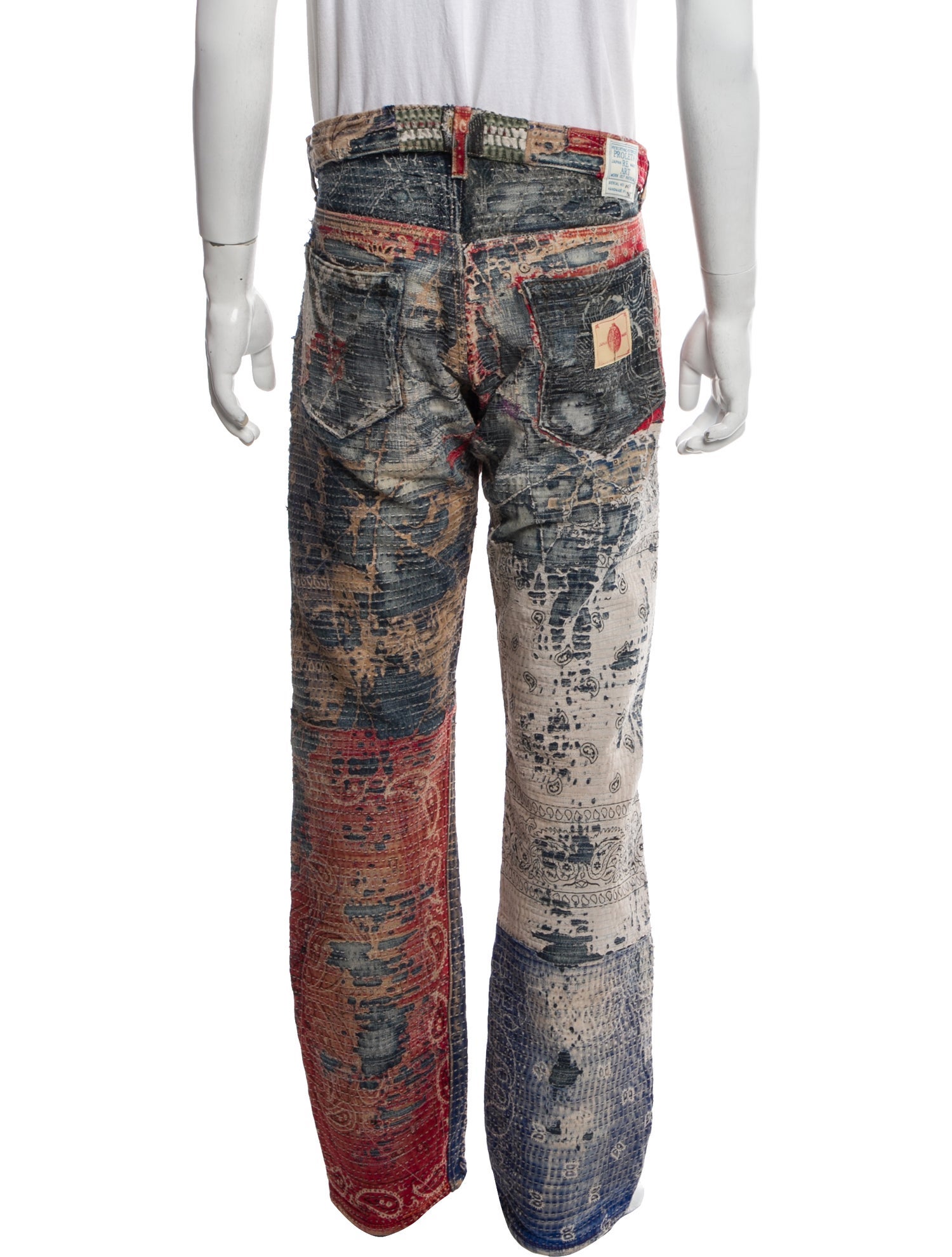 Proleta Re Art Printed Cargo Pants - Blue, 11" Rise Pants, Clothing ...