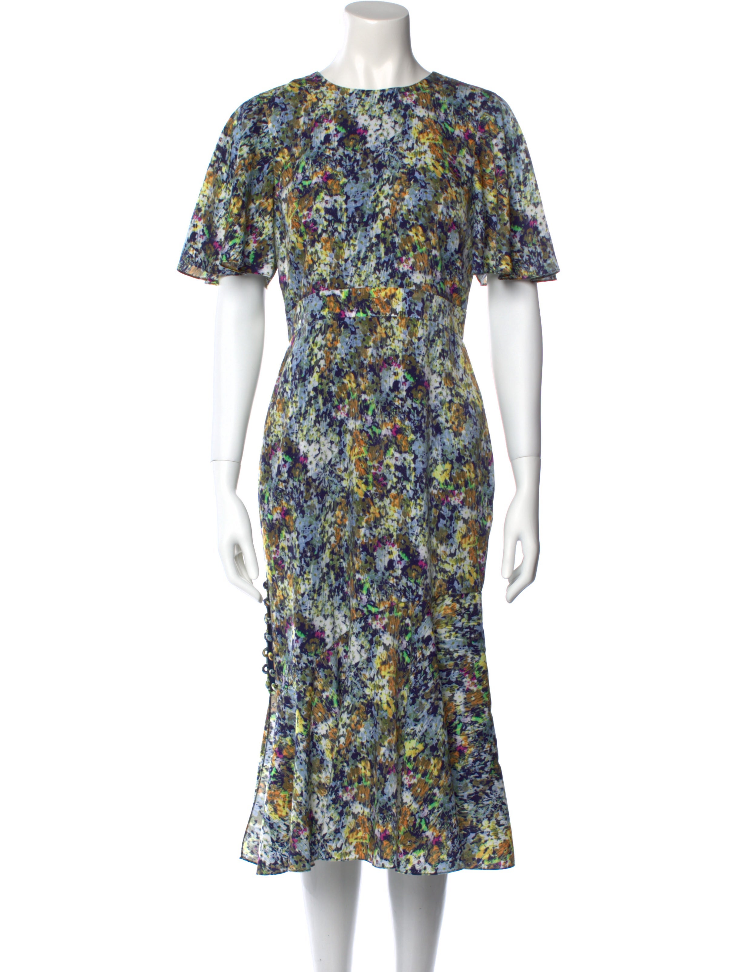 Prabal Gurung Floral Print Long Dress - Blue Dresses, Clothing ...