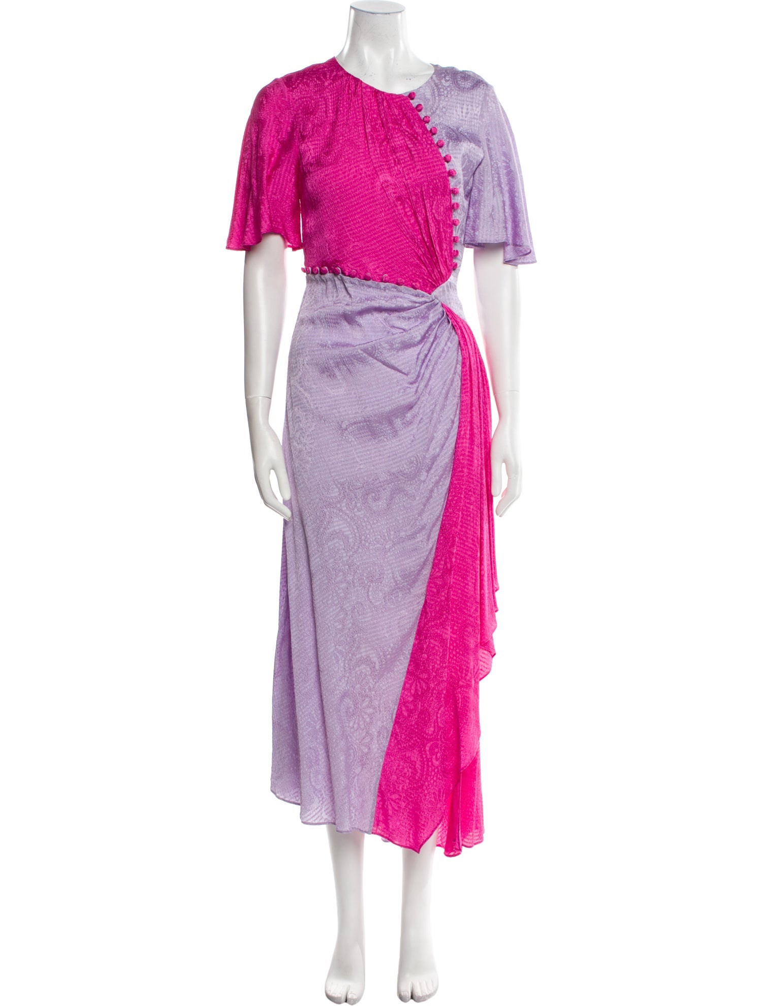 Prabal Gurung Colorblock Pattern Long Dress - Purple Dresses, Clothing ...