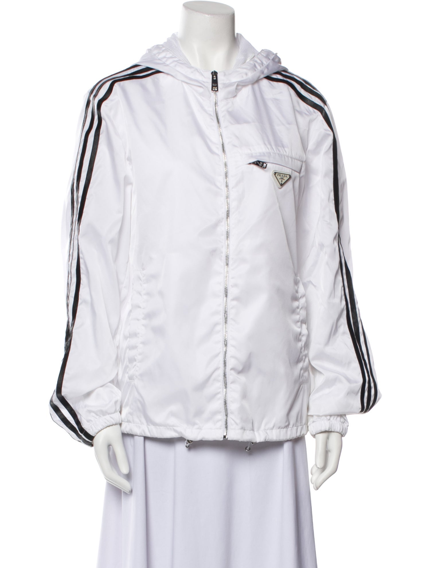 Prada x adidas 2021 Enameled Metal Triangle Windbreaker - White ...