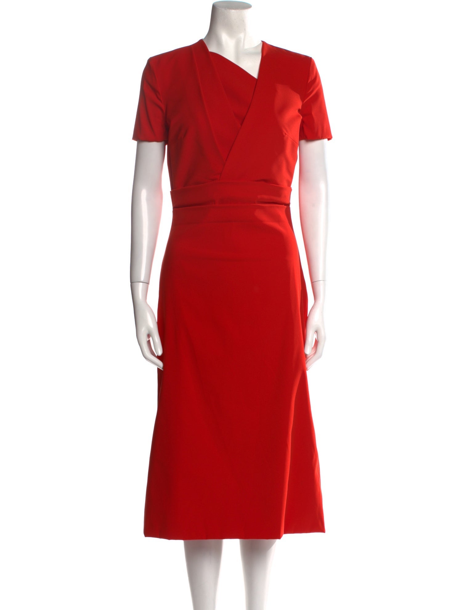 Preen by Thornton Bregazzi V-Neck Midi Length Dress - Red Dresses ...