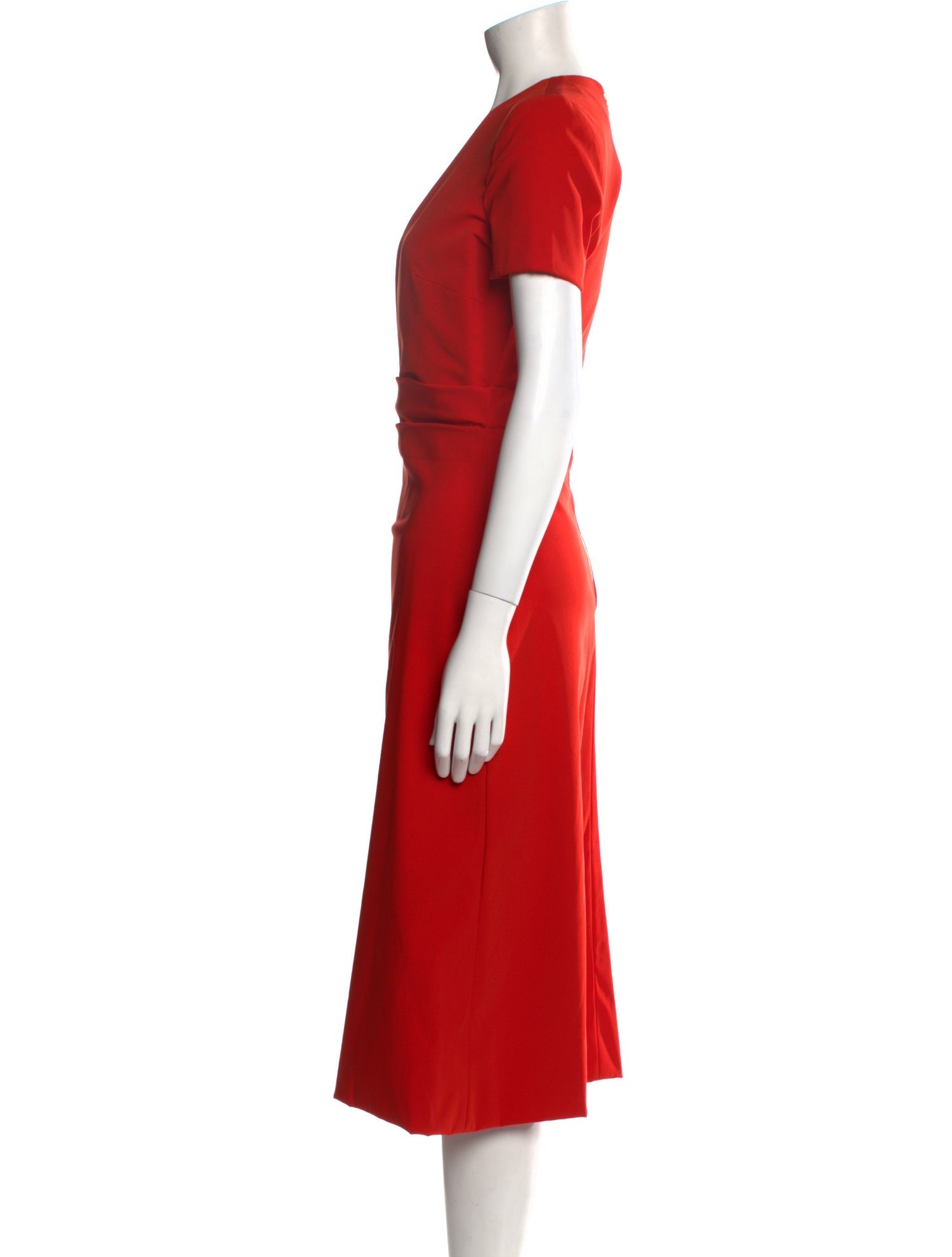 Preen by Thornton Bregazzi V-Neck Midi Length Dress - Red Dresses ...