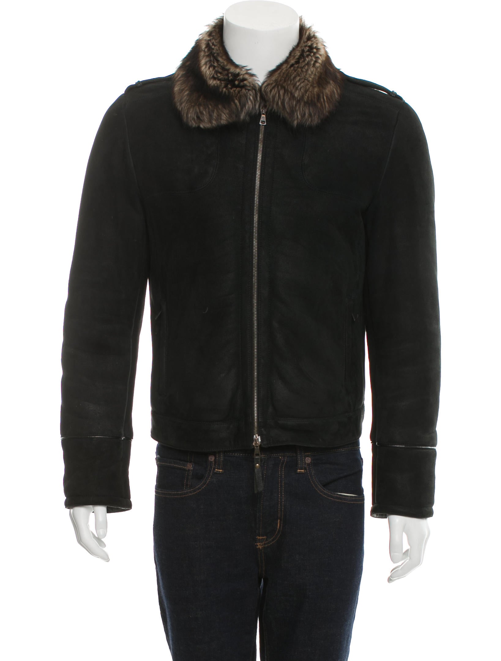 Preview Milano Leather Shearling Jacket - Black Outerwear, Clothing ...