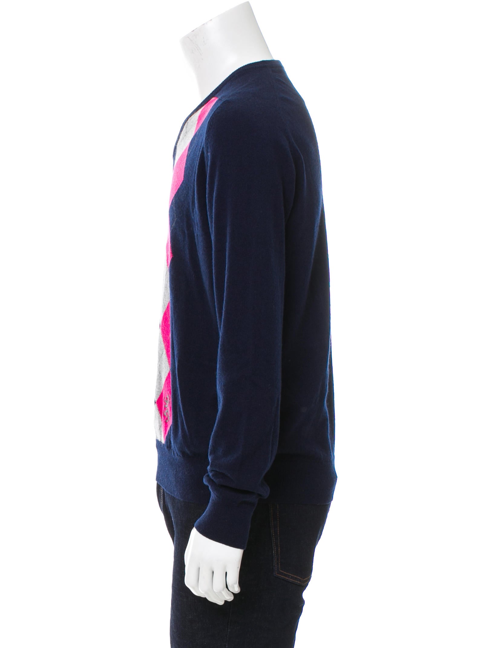 Pringle of Scotland Cashmere Argyle Sweater - Blue Sweaters, Clothing ...