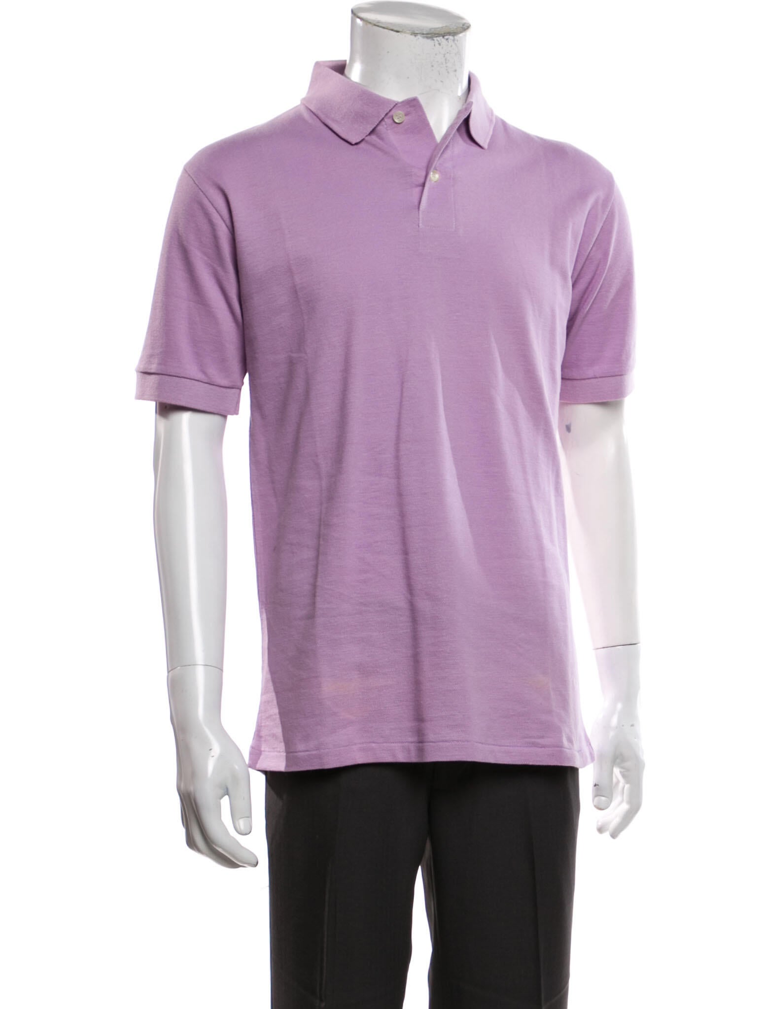 Pringle of Scotland Collar Short Sleeve Polo Shirt - Purple Polos ...