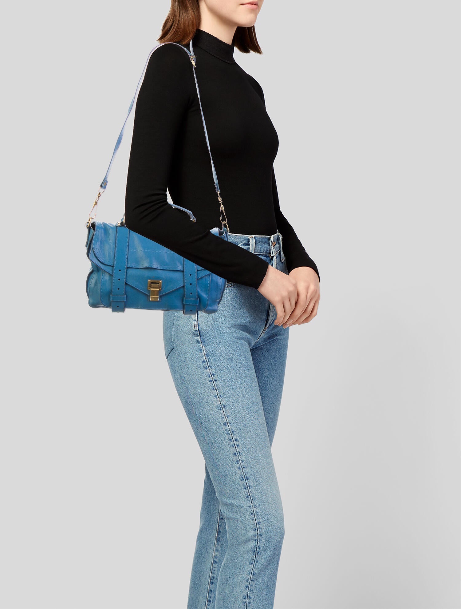 Proenza Schouler Pebbled Courier Bag - Blue Shoulder Bags, Handbags ...