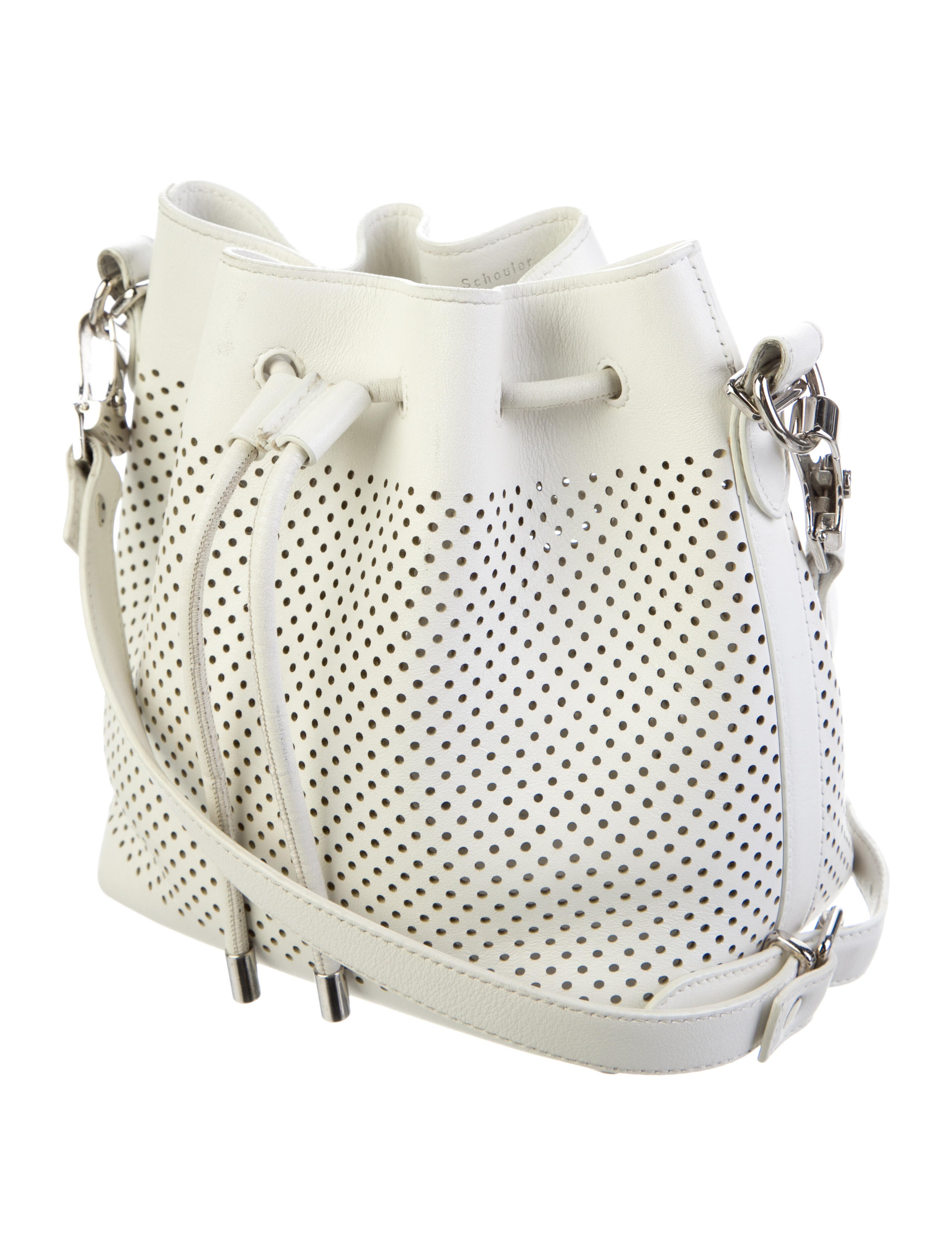 Proenza Schouler Leather Drawstring Crossbody Bag - White Crossbody ...