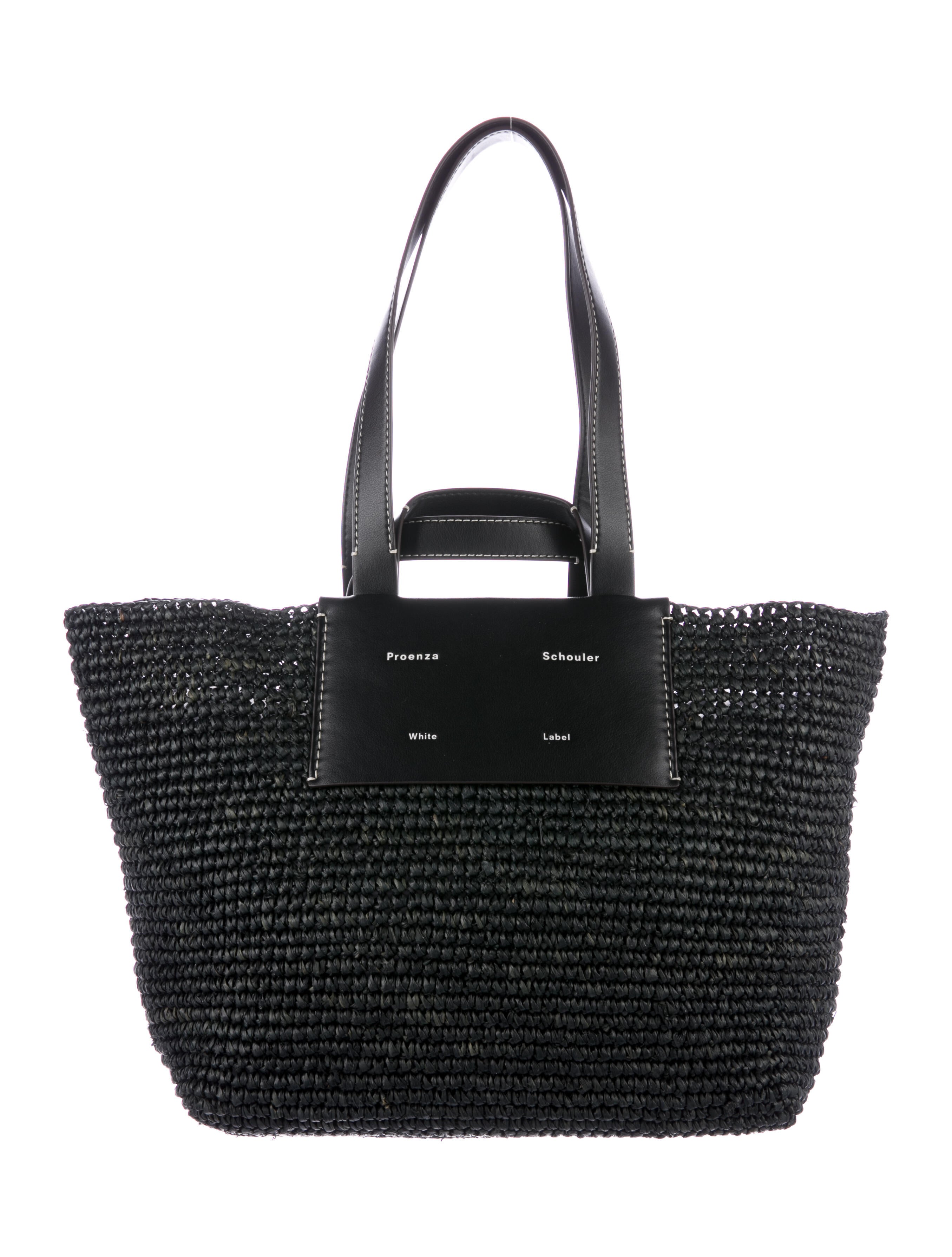 Proenza Schouler Straw Leather-Trimmed Tote Bag - Brown Totes, Handbags ...