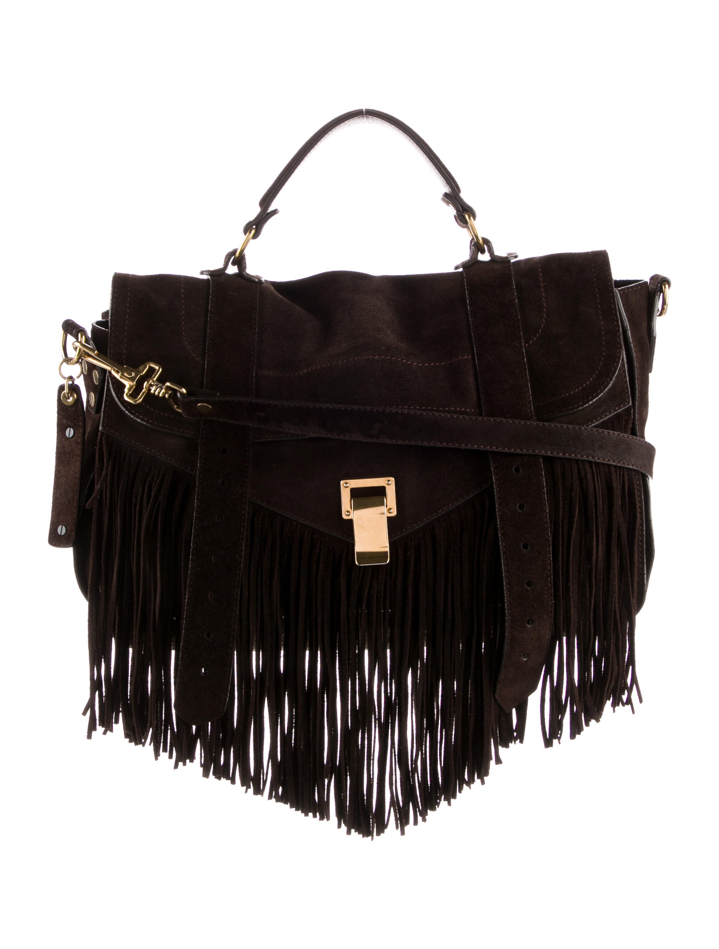 Proenza Schouler Suede PS1 Fringe Shoulder Bag - Brown Shoulder Bags ...