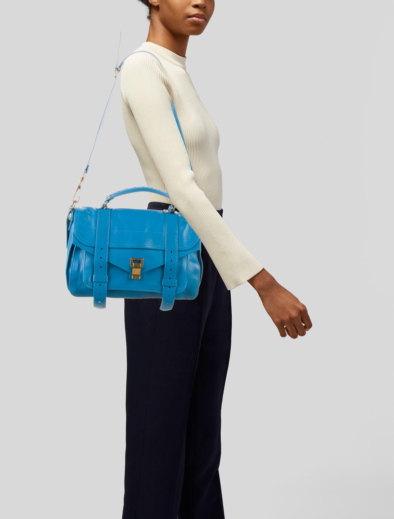 Proenza Schouler PS1 Leather Satchel - Blue Shoulder Bags, Handbags ...