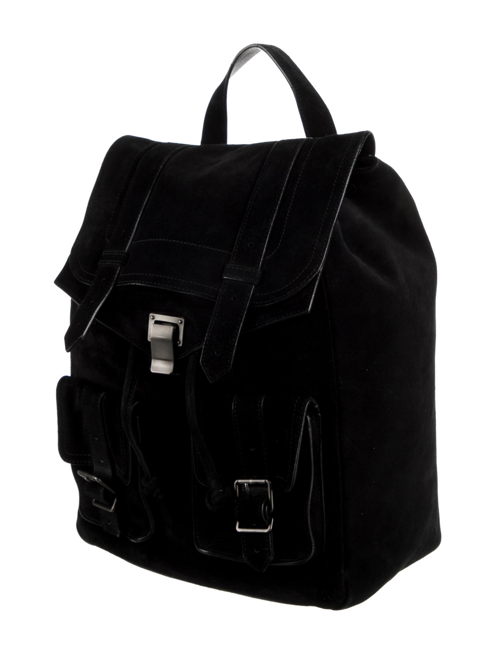 Proenza Schouler Suede Leather-Trimmed Backpack - Black Backpacks ...