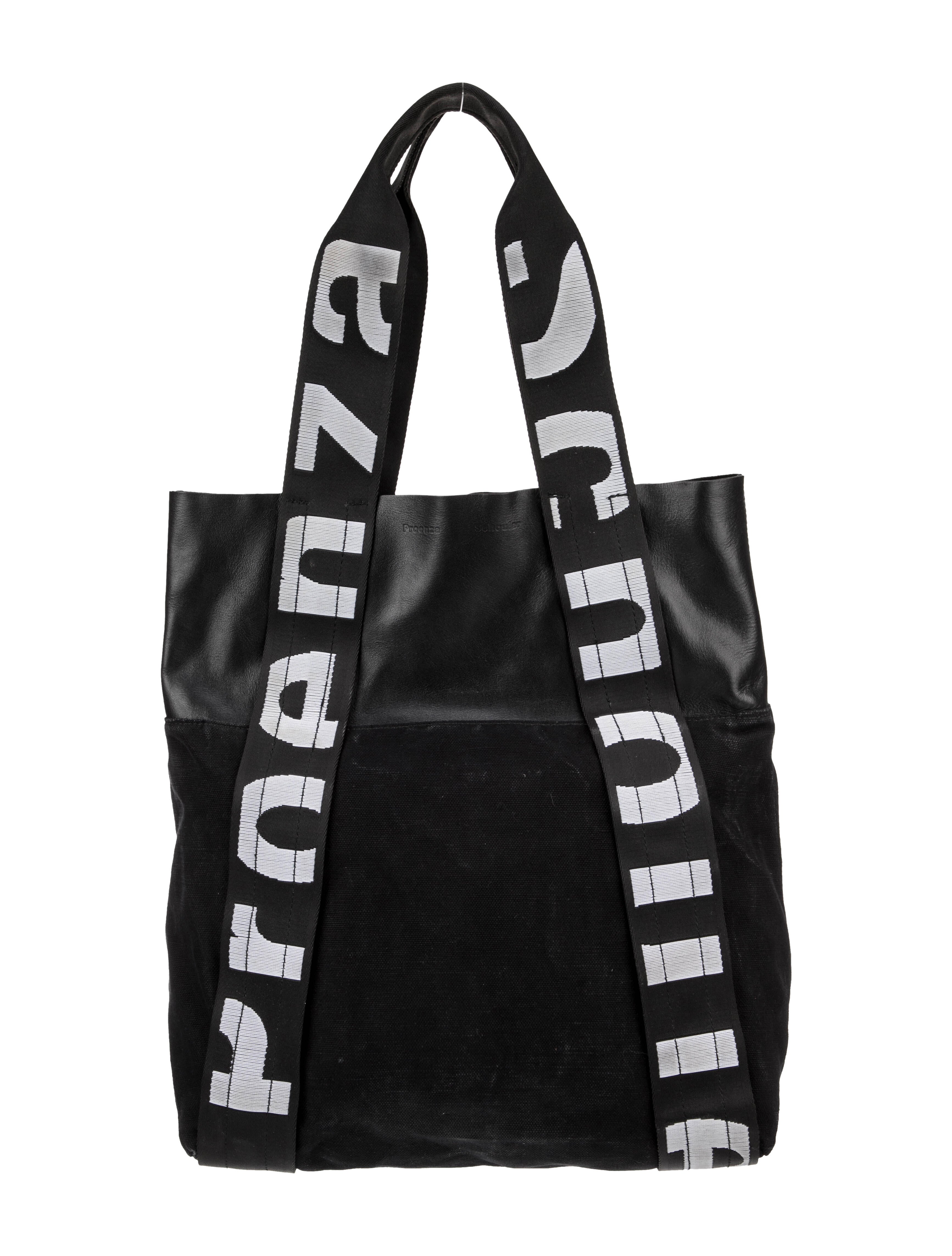 Proenza Schouler Canvas Leather Trimmed Logo Backpack - Black Backpacks ...