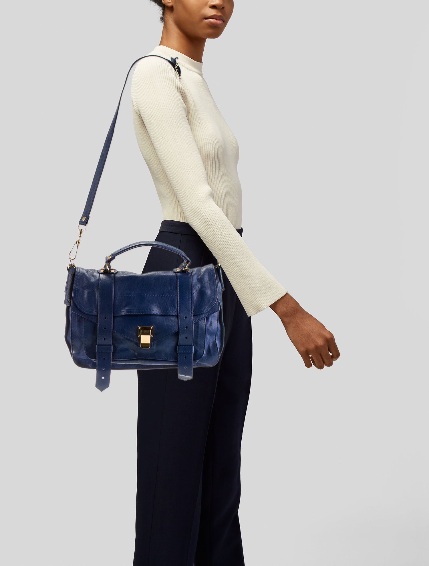 Proenza Schouler Blue Leather Handle Bag - Blue Handle Bags, Handbags ...