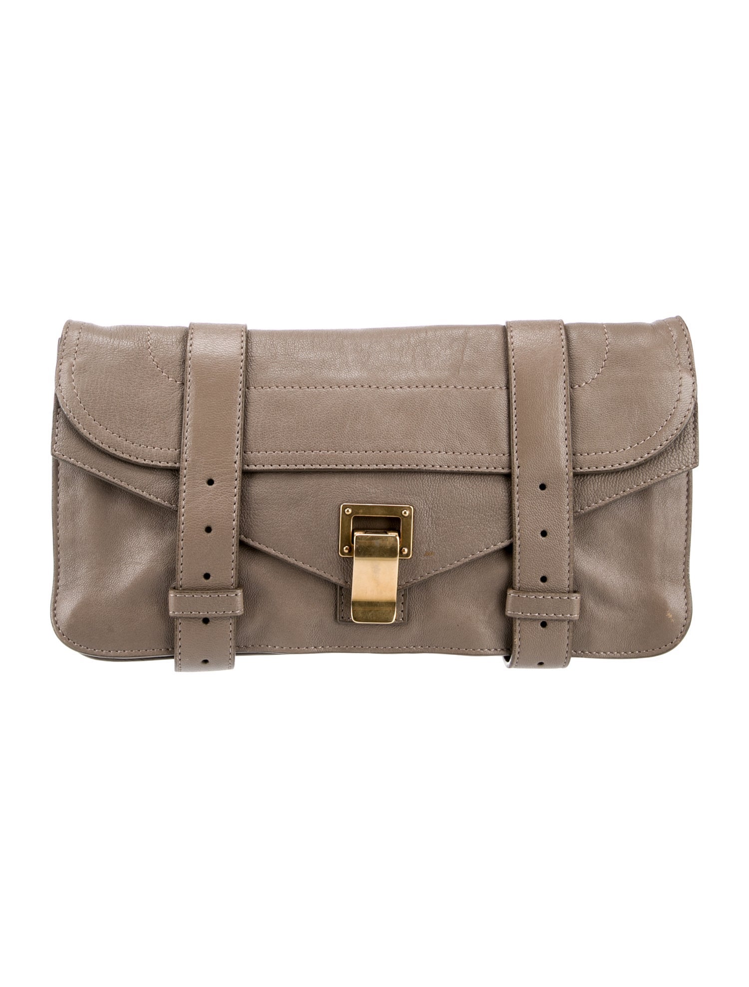 Proenza Schouler Leather Clutch - Brown Clutches, Handbags - PRO127501 ...