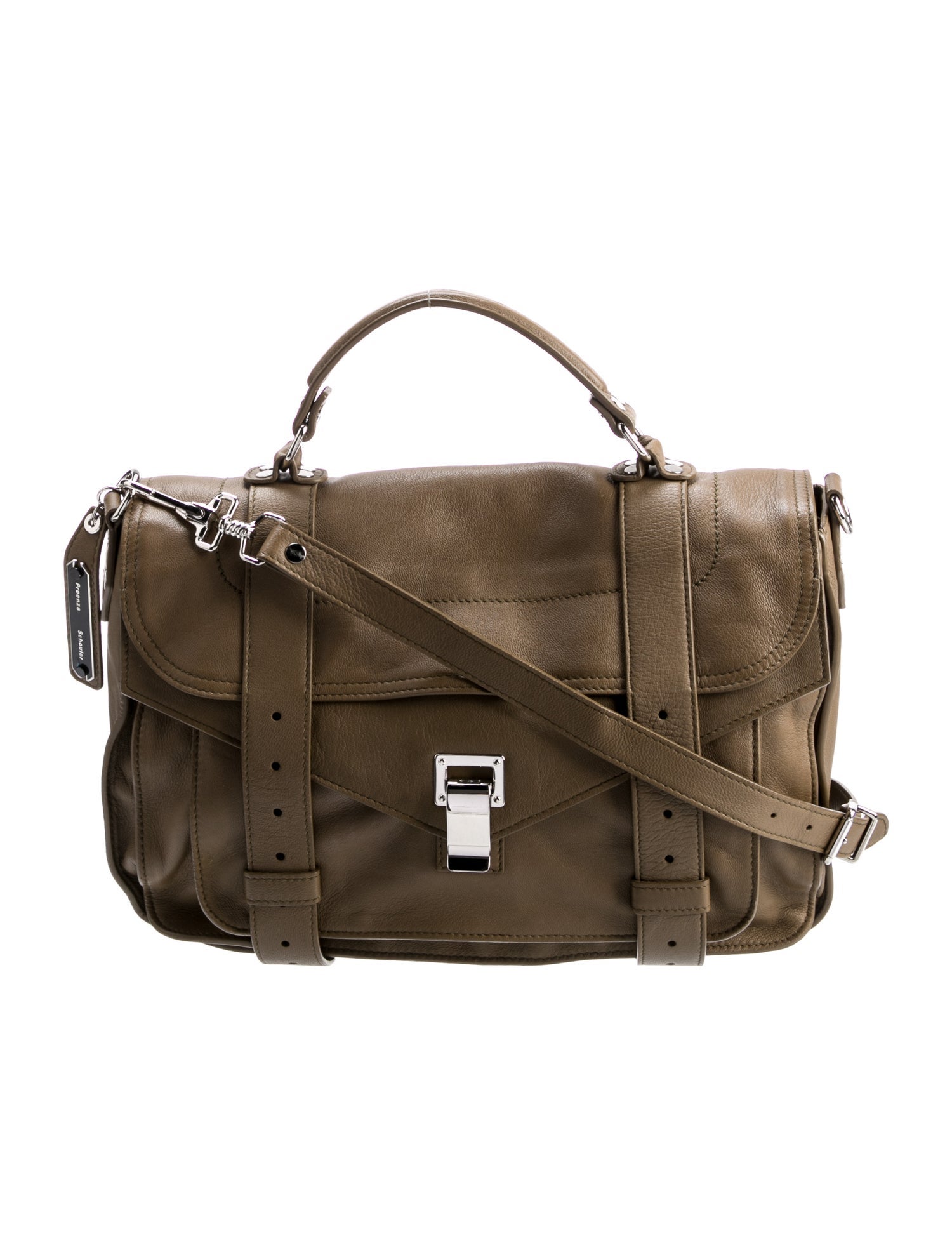 Proenza Schouler Leather Shoulder Bag - Grey Shoulder Bags, Handbags ...