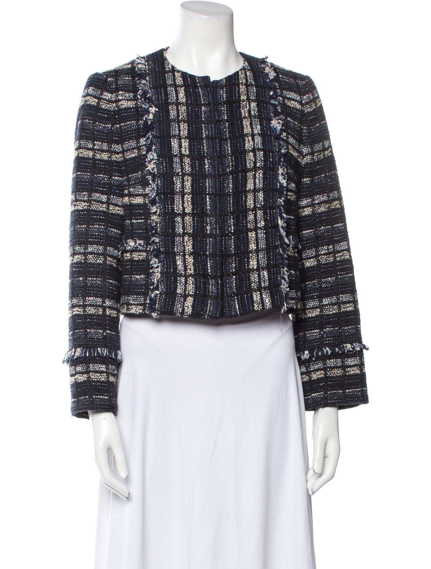 Proenza Schouler Tweed Pattern Evening Jacket - Blue Jackets, Clothing ...