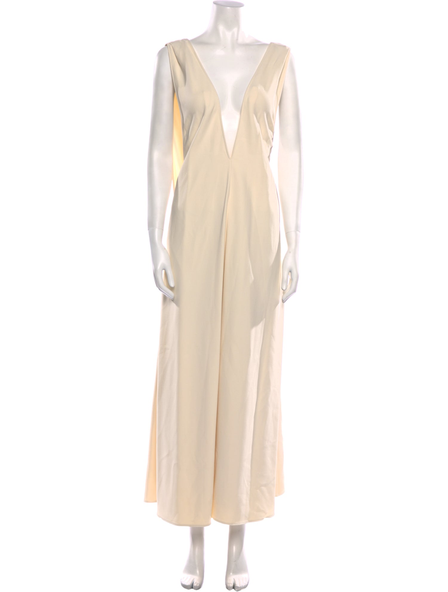 Proenza Schouler Plunge Neckline Long Dress - Neutrals Dresses ...