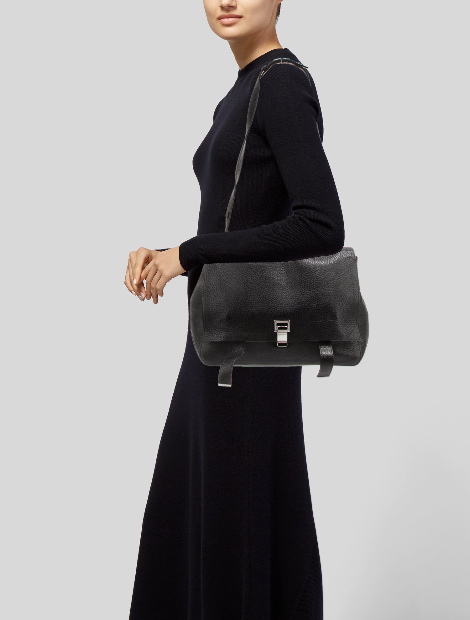 Proenza Schouler Pebbled Leather Shoulder Bag - Black Shoulder Bags ...