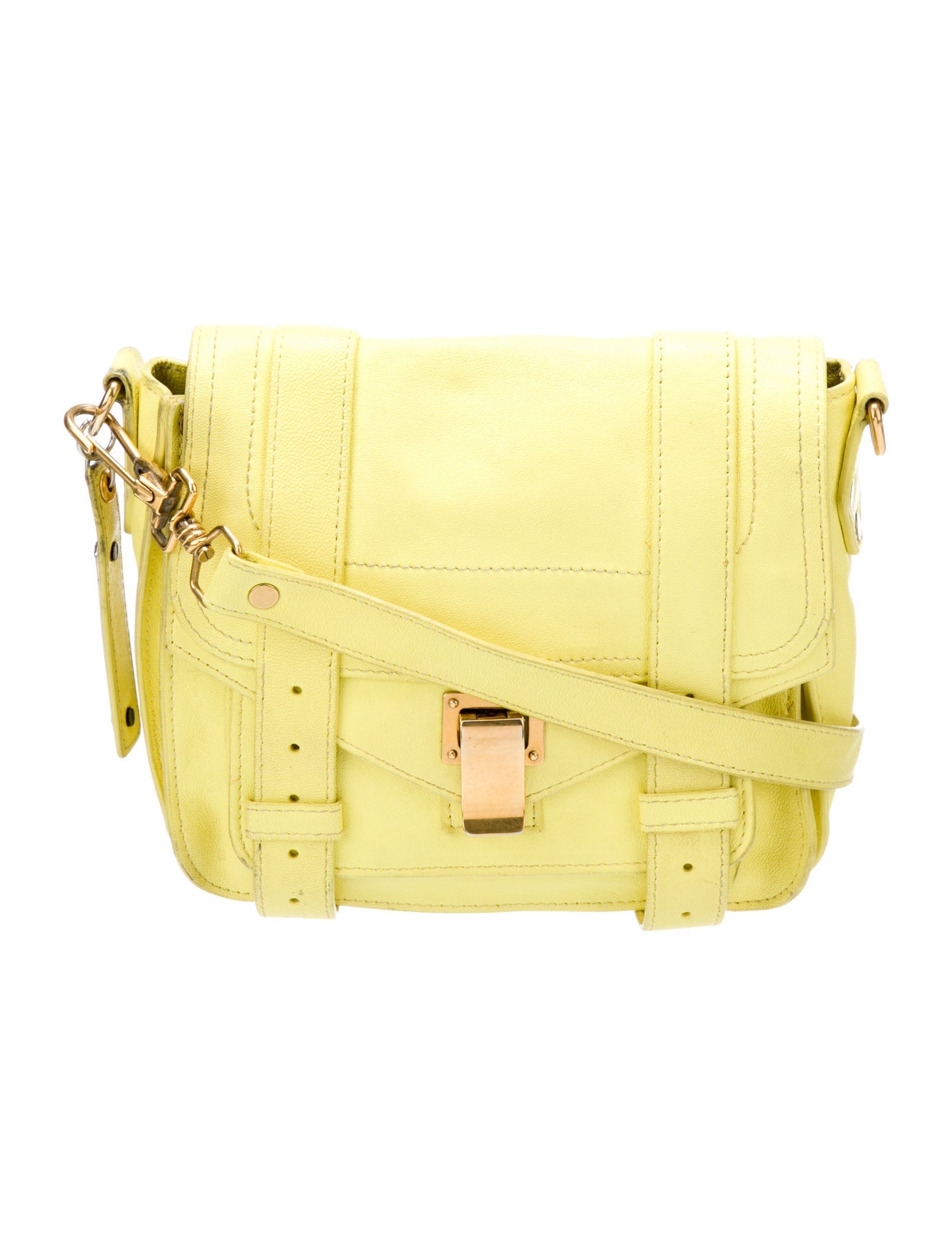 Proenza Schouler Solid Neon Leather Crossbody Bag - Yellow Crossbody ...