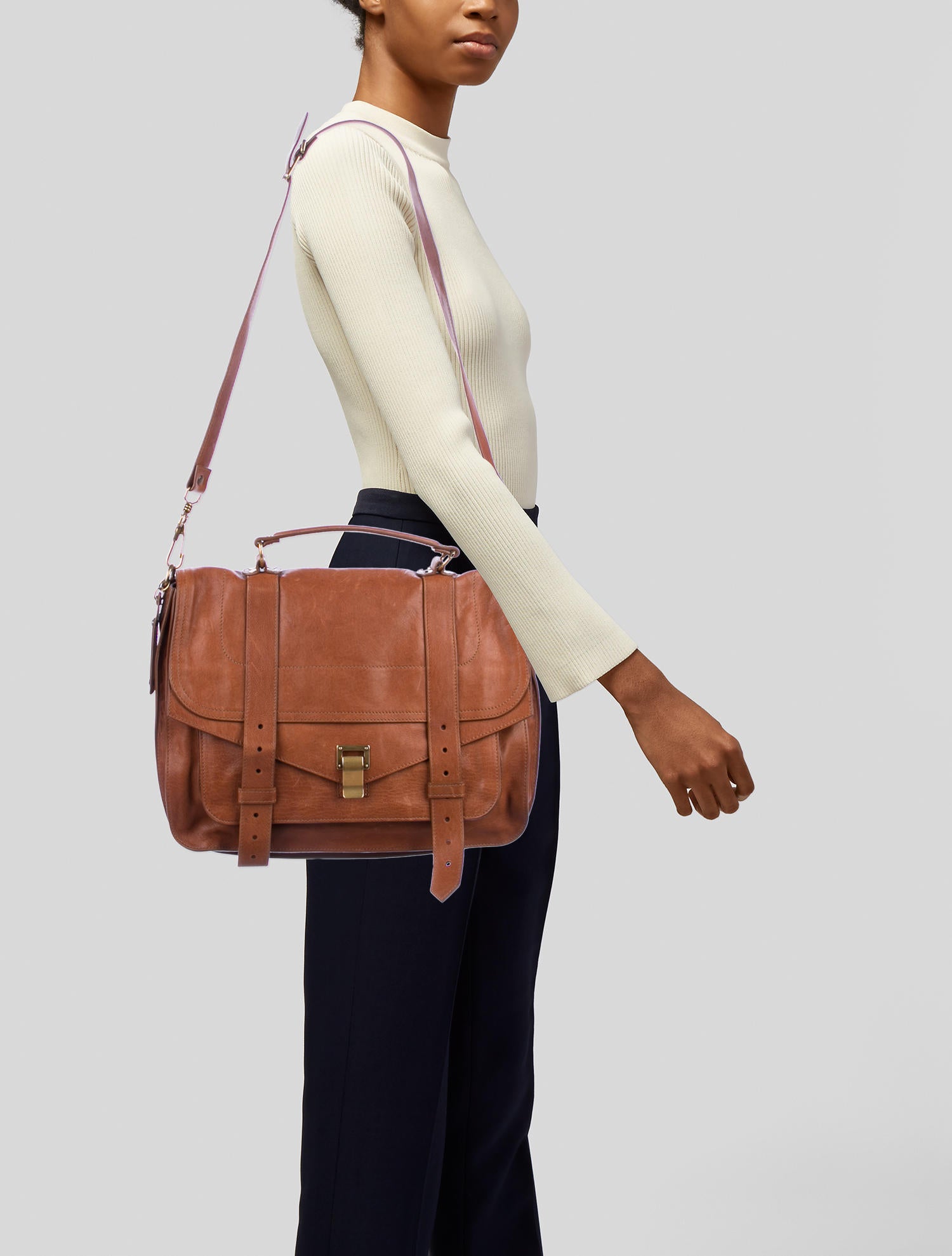 Proenza Schouler Large PS1 Satchel - Brown Satchels, Handbags ...