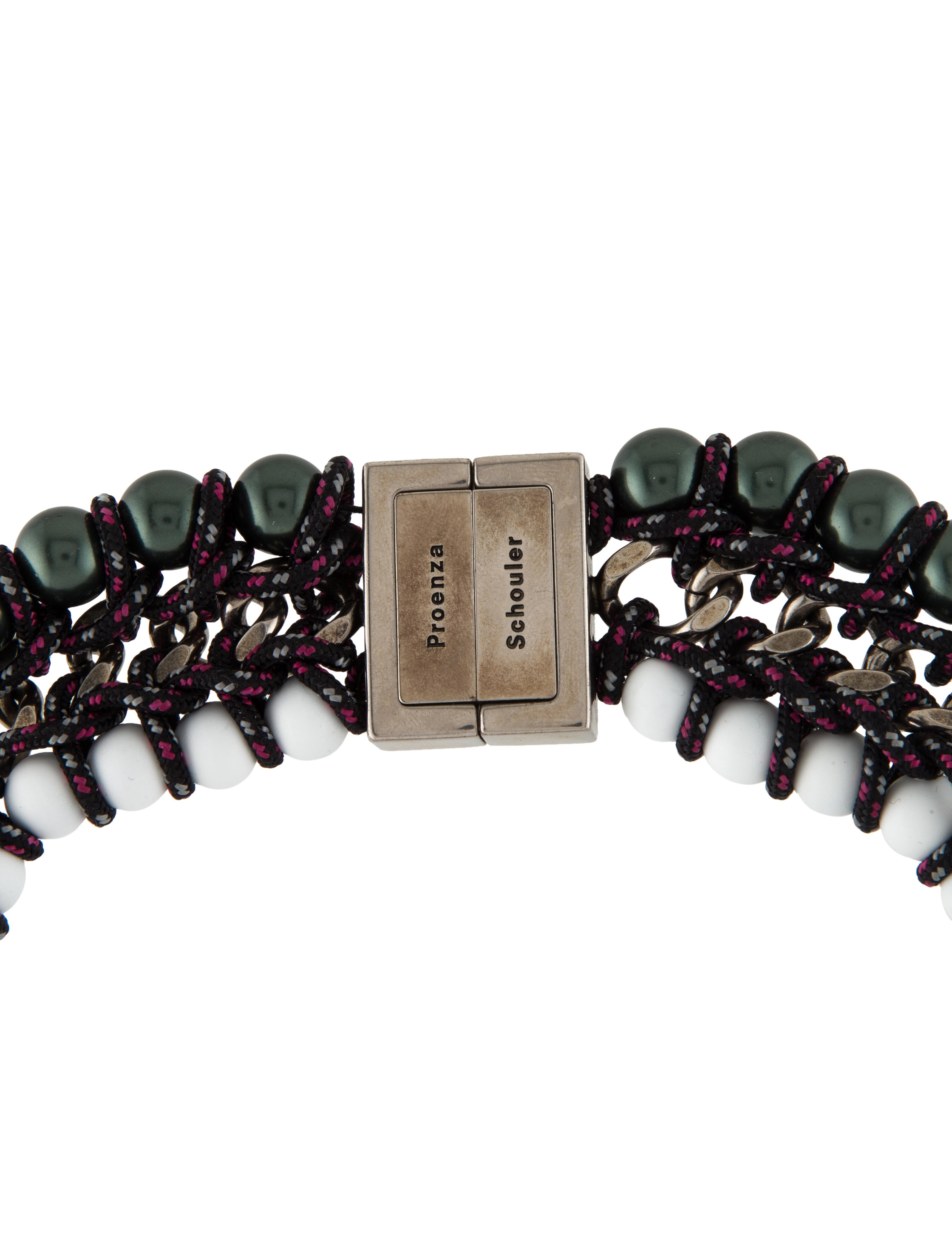 Proenza Schouler Beaded Collar Necklace - Gold-Tone Metal Collar ...