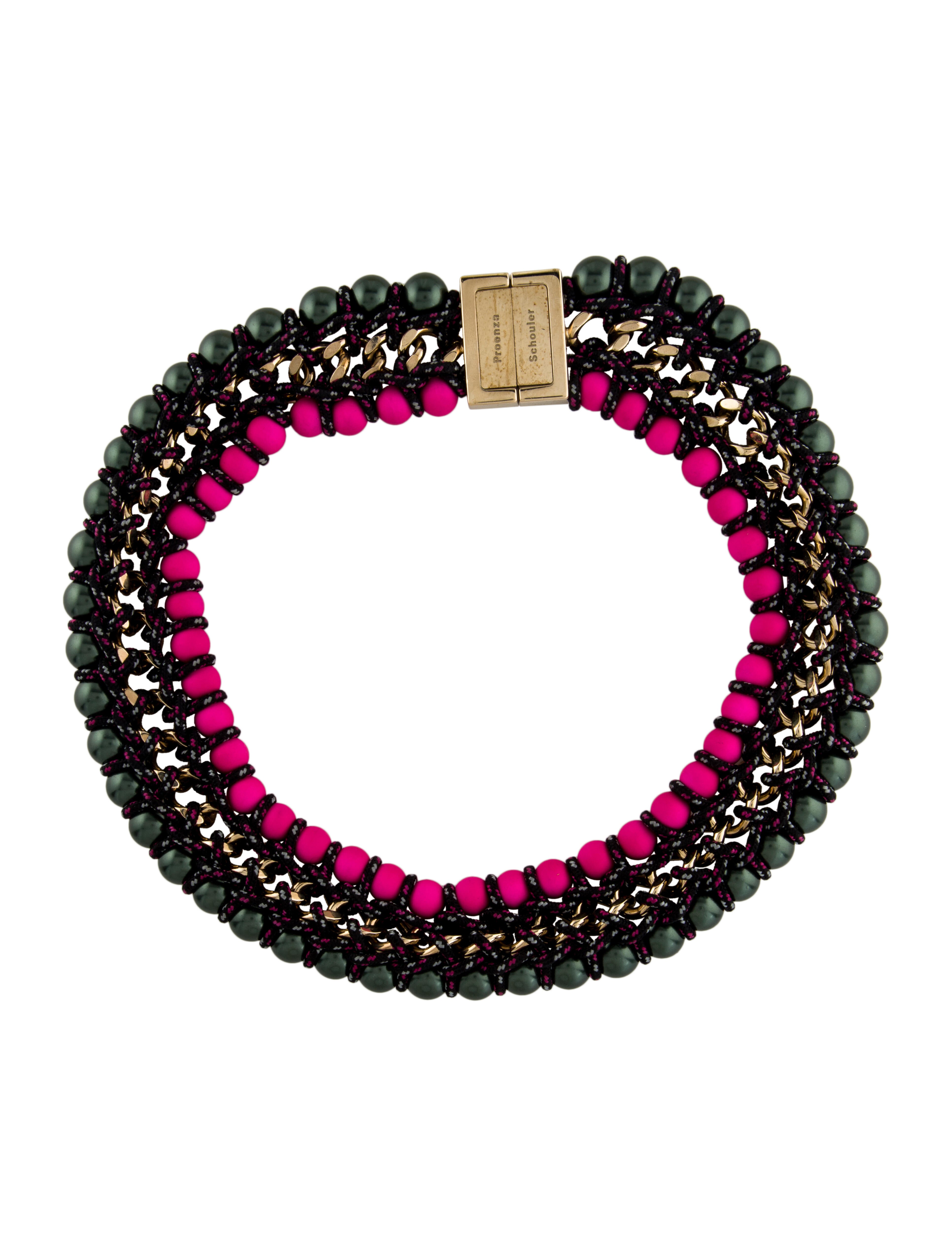 Proenza Schouler Beaded Collar Necklace - Gold-Tone Metal Collar ...