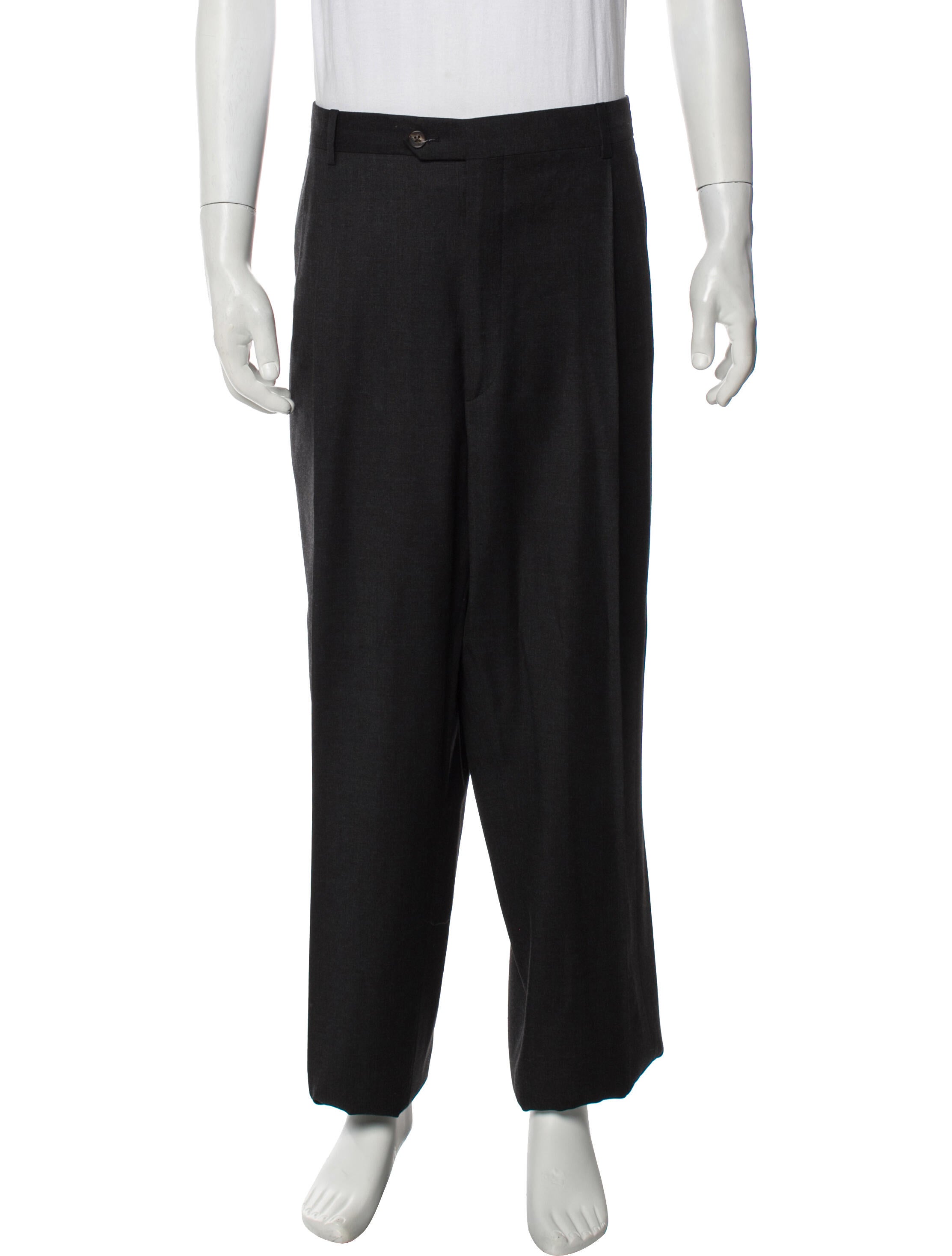Paul Stuart Wool Dress Pants - Blue, 13.5" Rise Pants, Clothing ...