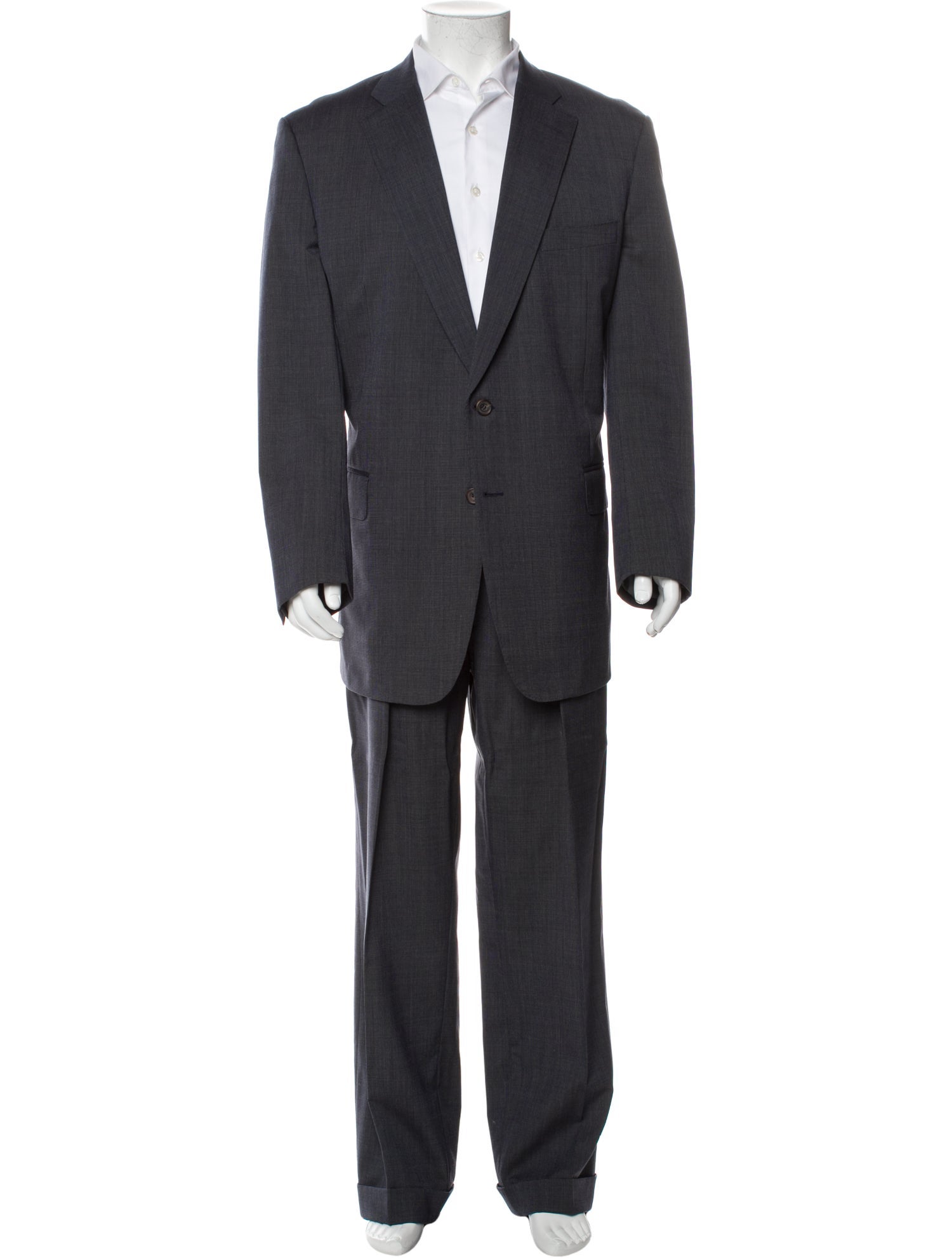 Paul Stuart Wool Two-Piece Suit - Blue, 14.75" Rise Suiting, Clothing ...