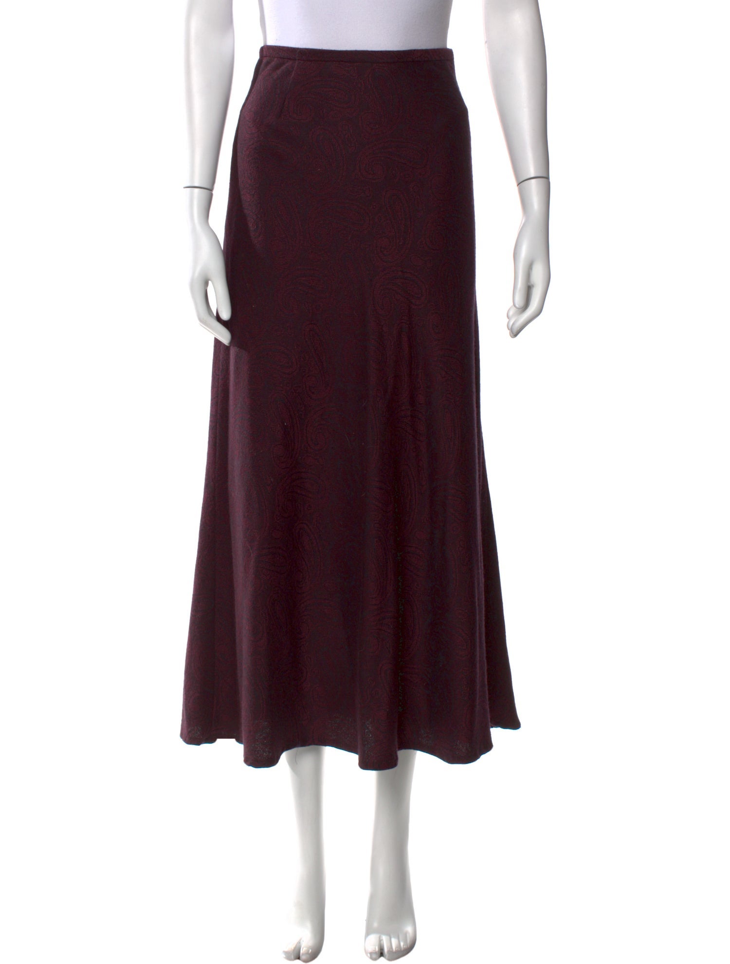 Paul Stuart Wool Midi Length Skirt - Burgundy Skirts, Clothing ...