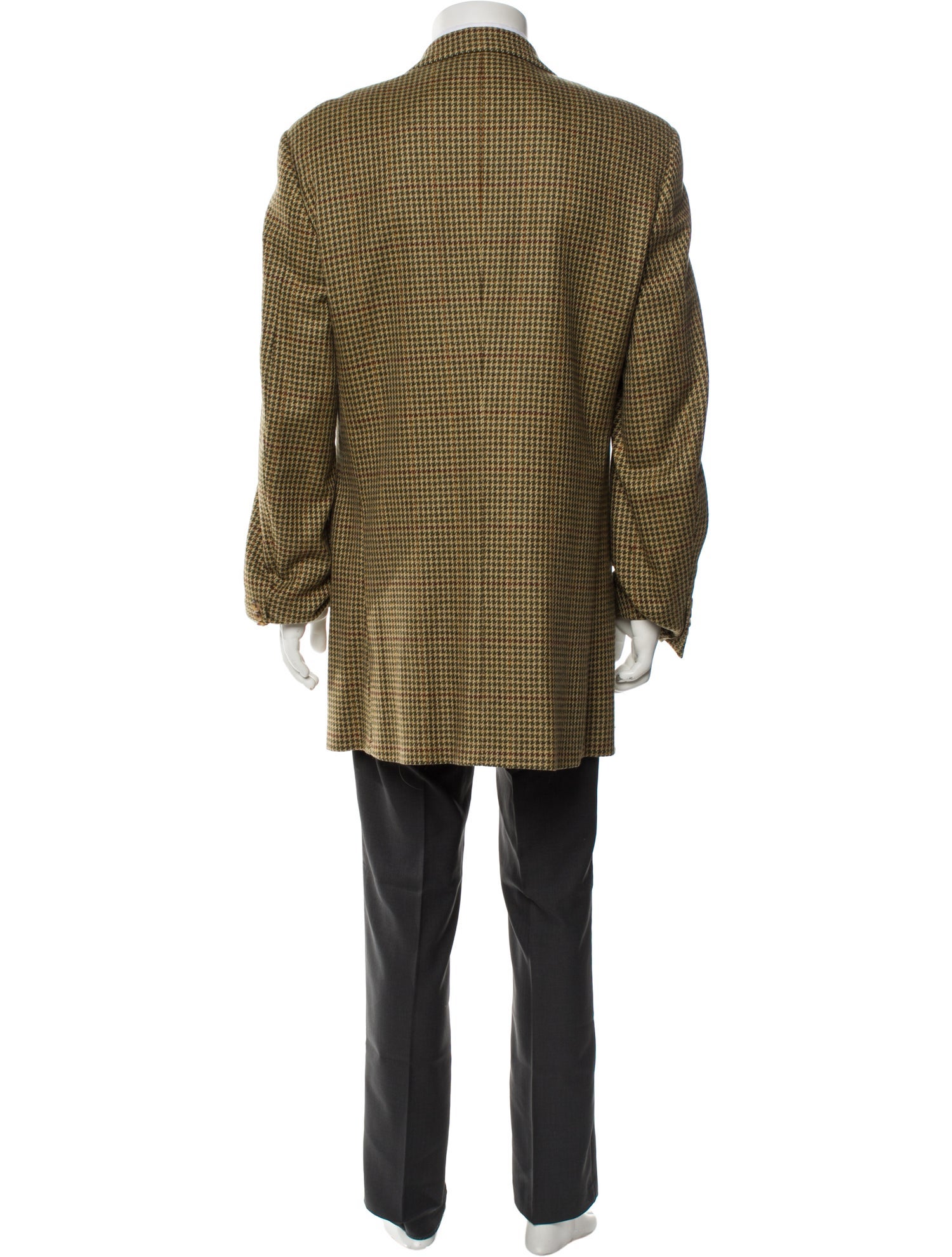 Paul Stuart Wool Houndstooth Print Overcoat - Neutrals Outerwear ...